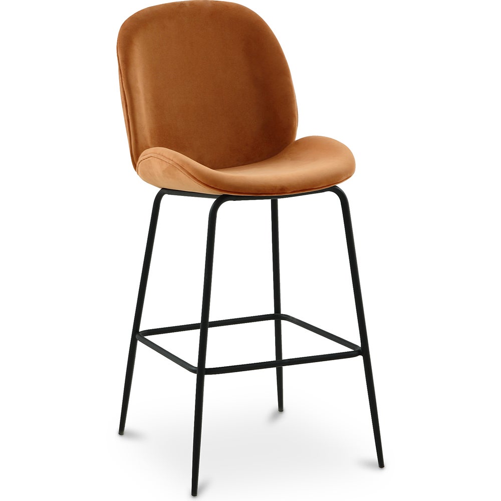 Tabouret de bar Accent Velours Rembourré Design rétro 73cm - Elias ...