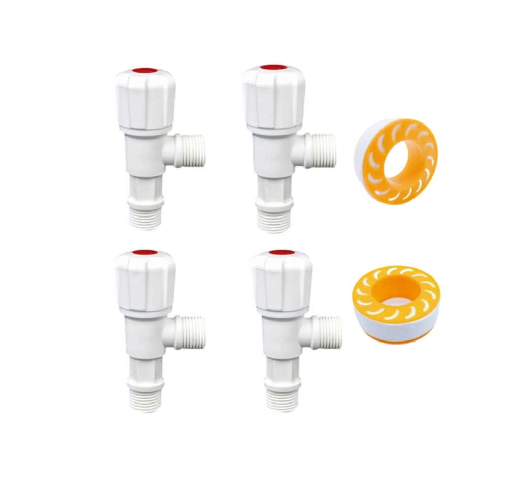 Lot de 4 valves d'angle en plastique, pour lavabo, cuisine et salle de ...