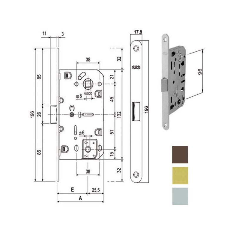 Serratura Inf.Legno Mediana E35 Bagno Br 1102 Agb | Leroy Merlin