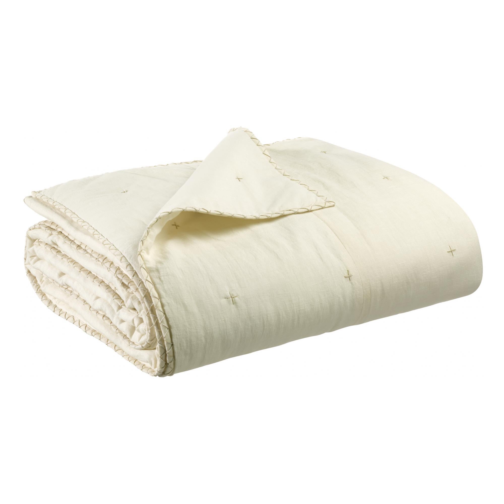 Manta de cama Nala Crema 180 x 260 cm Crema 180 x 260 cm Vivaraise ...