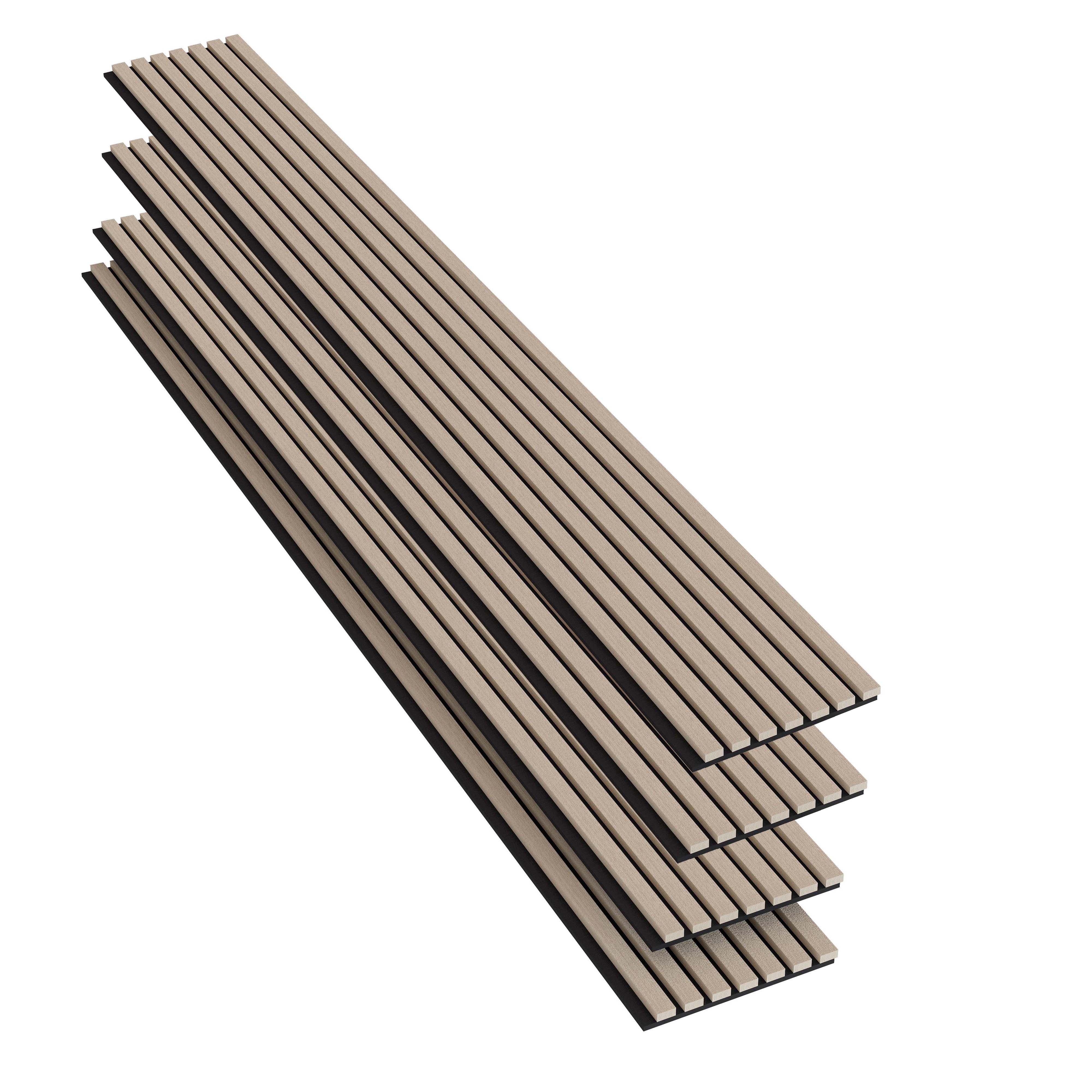 Lot de 4 - Ep. 21mm - 260 x 30cm - Chêne clair - Panneaux muraux ...