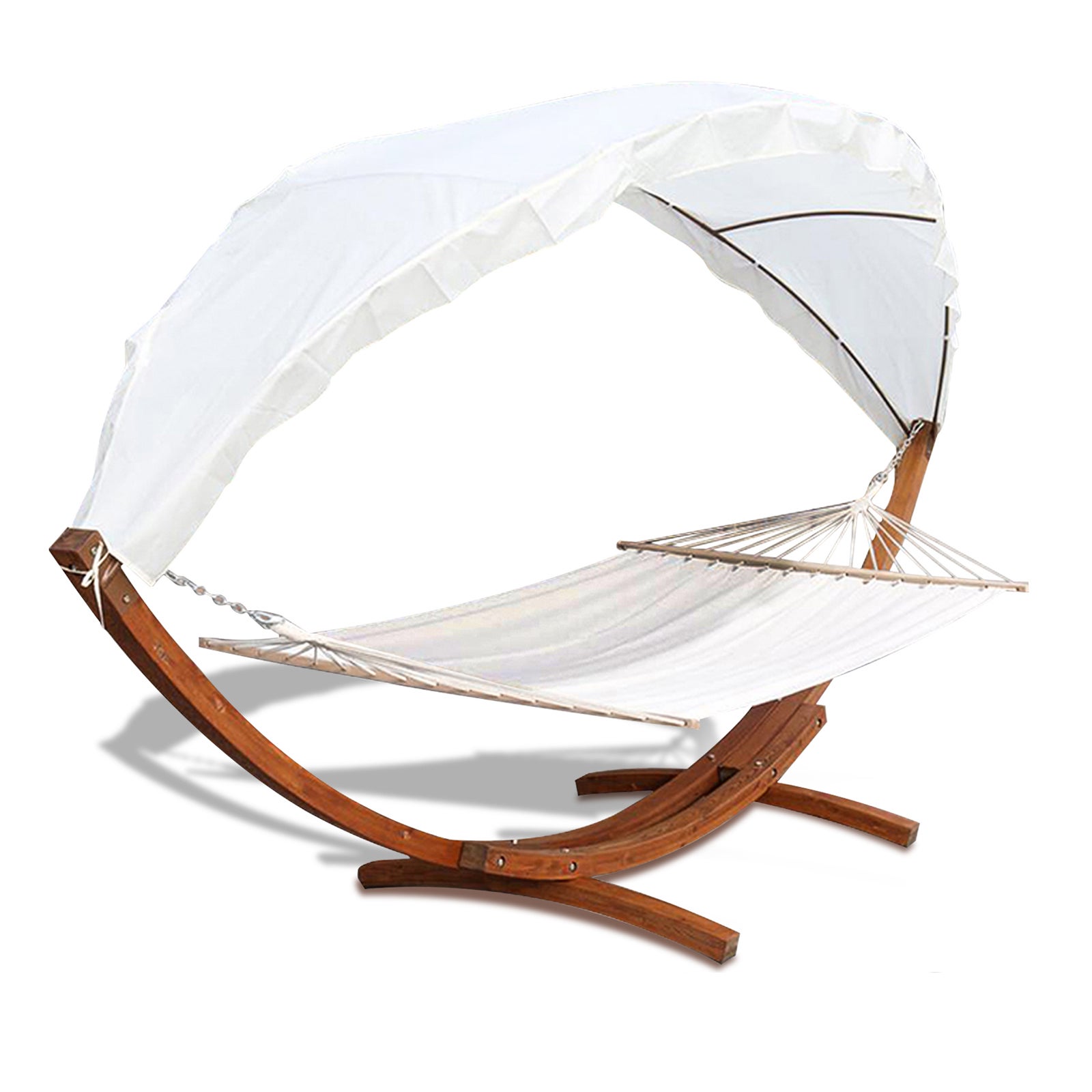 Hamac avec Support - bois massif- Blanc - 1 personne-usage intérieur et ...