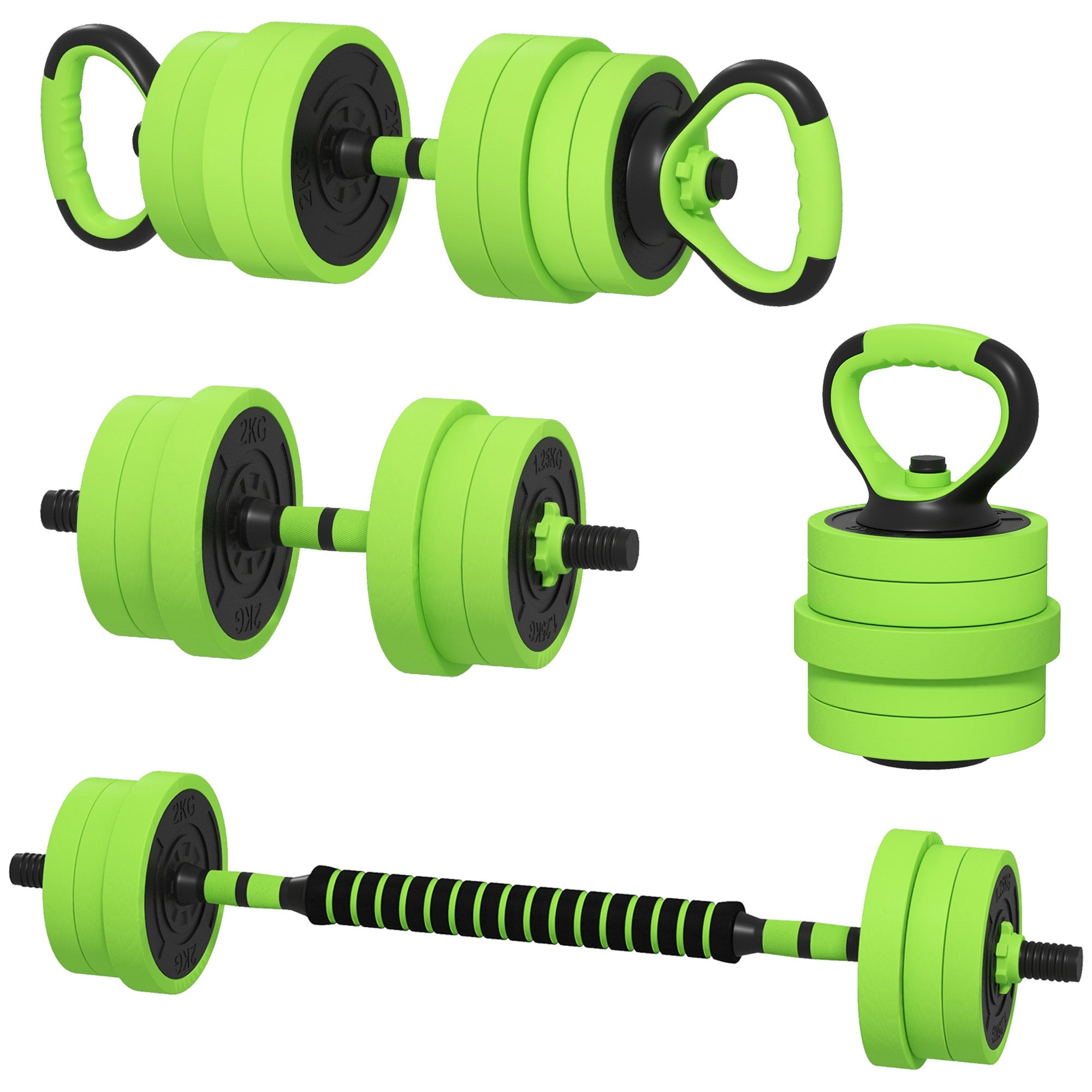 SPORTNOW Pesi da Palestra Set 4 in 1 da 40kg, utilizzabile come ...
