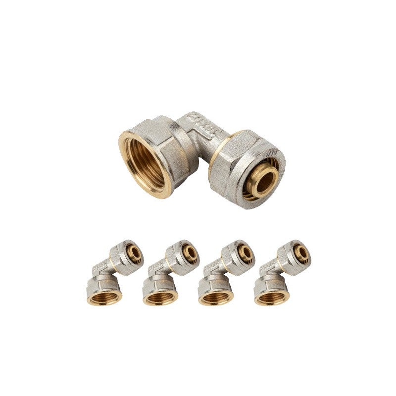 Lot de 5 Coude femelle 1/2'' pour tube de compression multicouche 20 mm, sans machine à sertir ...