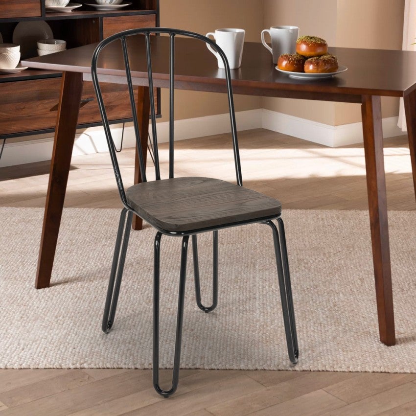 Chaise industrielle en acier style pour bar et cuisine design ferrum ...
