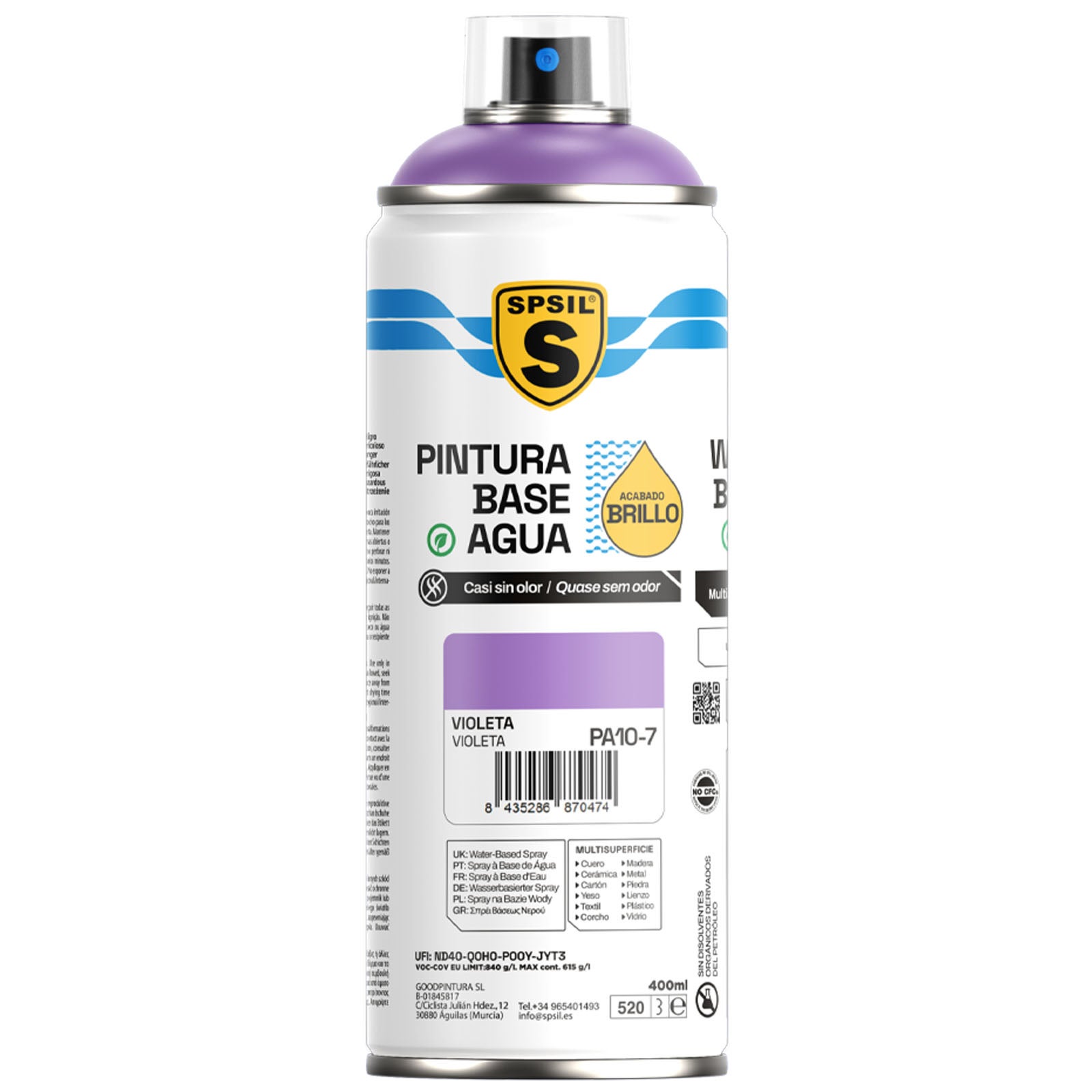 Pintura Spray al Agua SPSIL Color Violeta Base Agua 400ml ...
