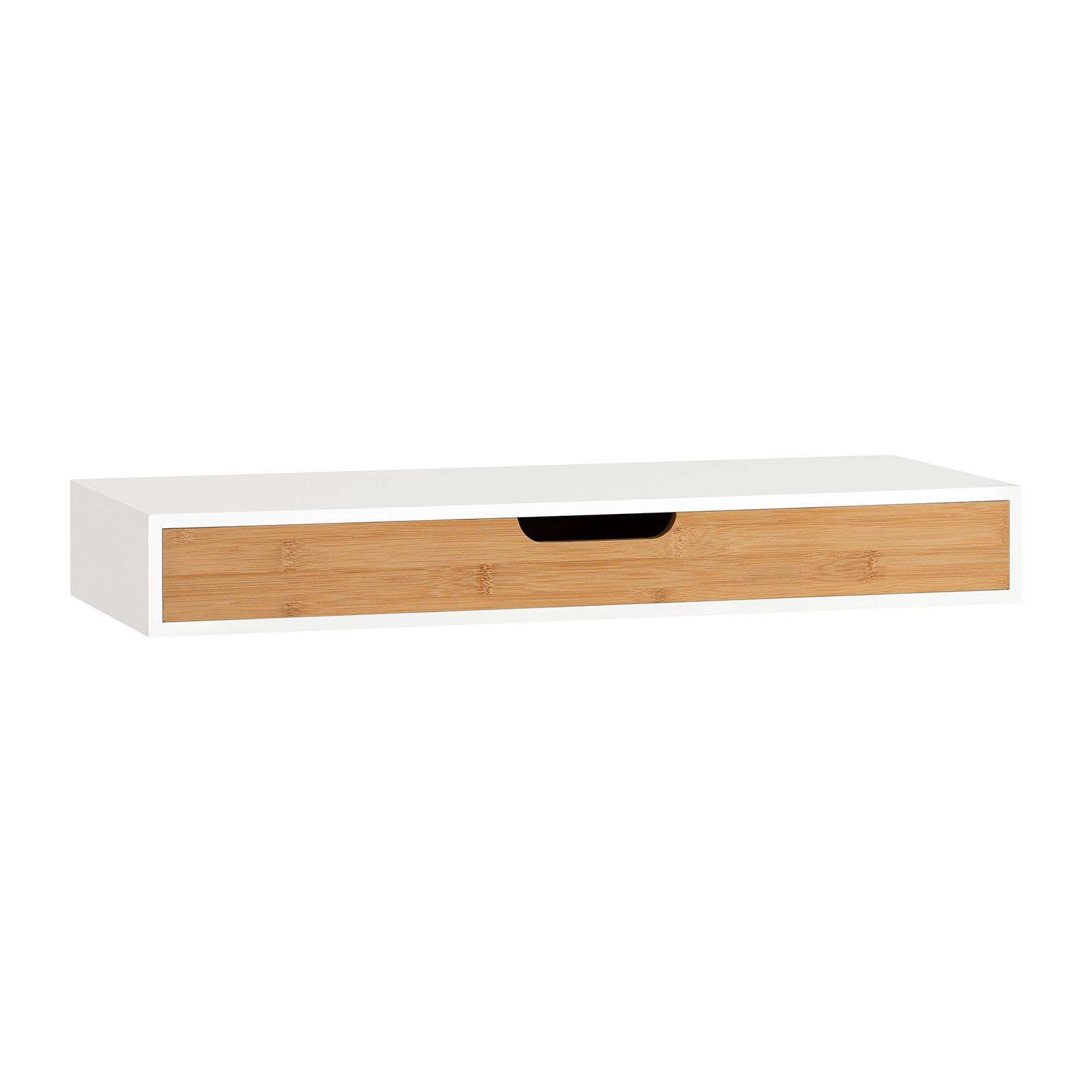 SoBuy Mensola Da Muro Libreria Mensola Con Cassetto Bianco 60 x 24 x 8 ...