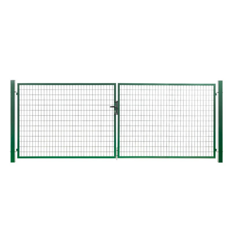 Portail grillagé acier galvanisé L 4m Vert H 1m70 | Bricoman