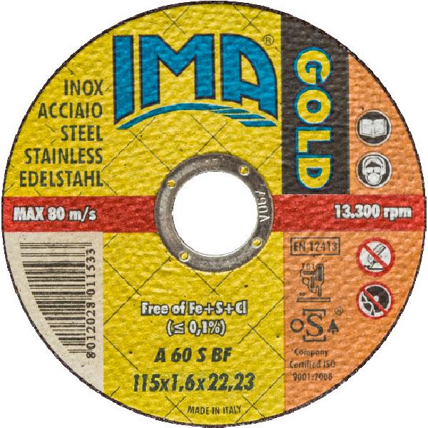 DISQUE IMA POUR ACIER INOXYDABLE OR PLAT D 115X1,6 MM | Leroy Merlin