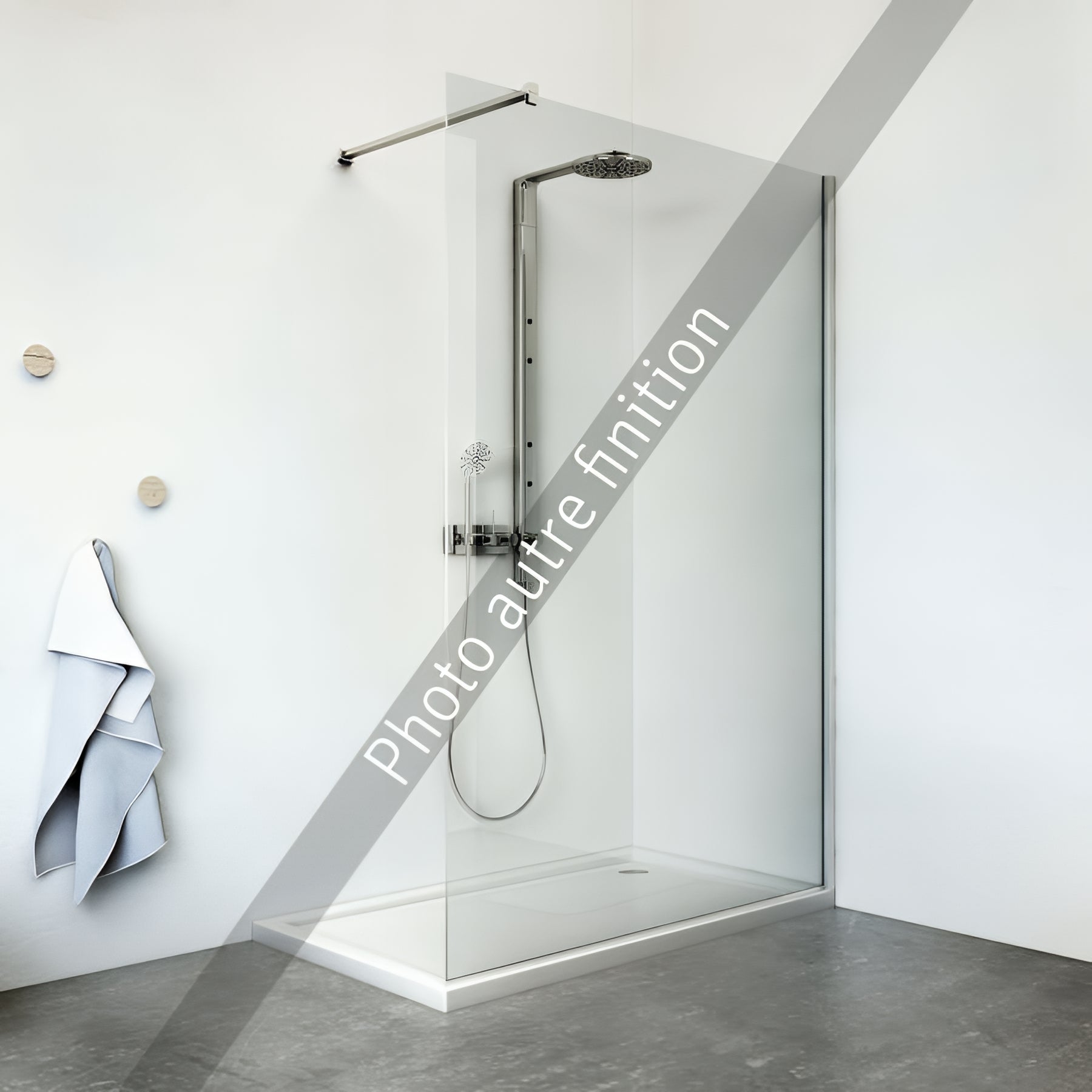 Paroi de douche walk-in largeur 140 cm hauteur 200 cm profilé argent ...