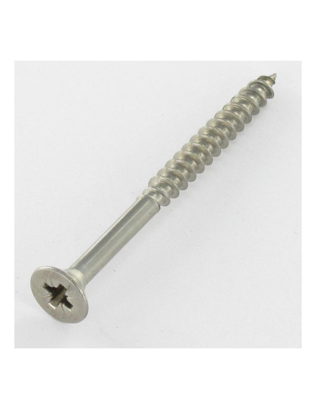 VBA Vis bois agglo Inox A2 Tête fraisée TF Pozi 5X60 Filetée sur 36-1 ...