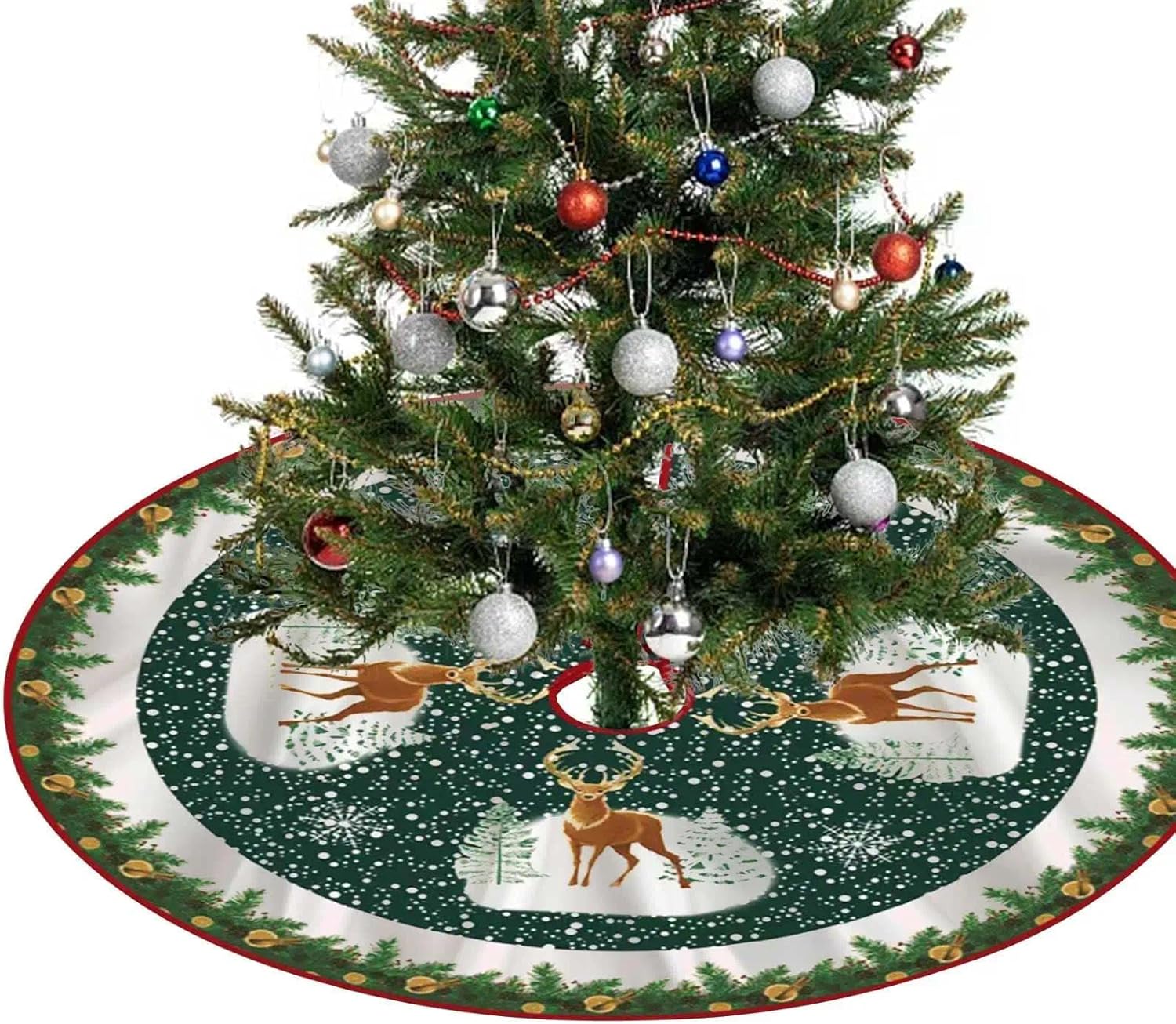 Jupe de Sapin de Noel,Dessous de Sapin de Noël,90cm Vert Tapis,Couvre ...