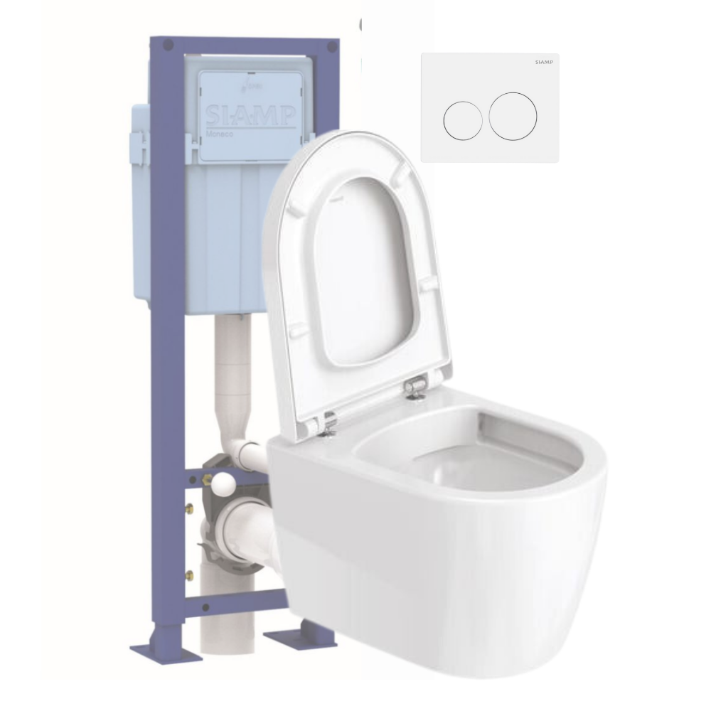 Pack inodoro compacto de pared sin llanta DURAVIT Me by Starck con ...