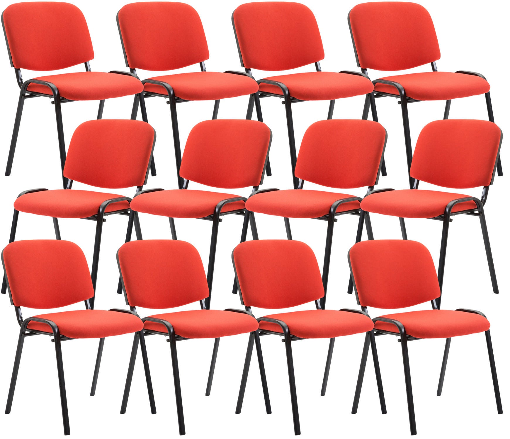 Pack De 12 Sillas Confidente Ken En Tela Rojo | Leroy Merlin