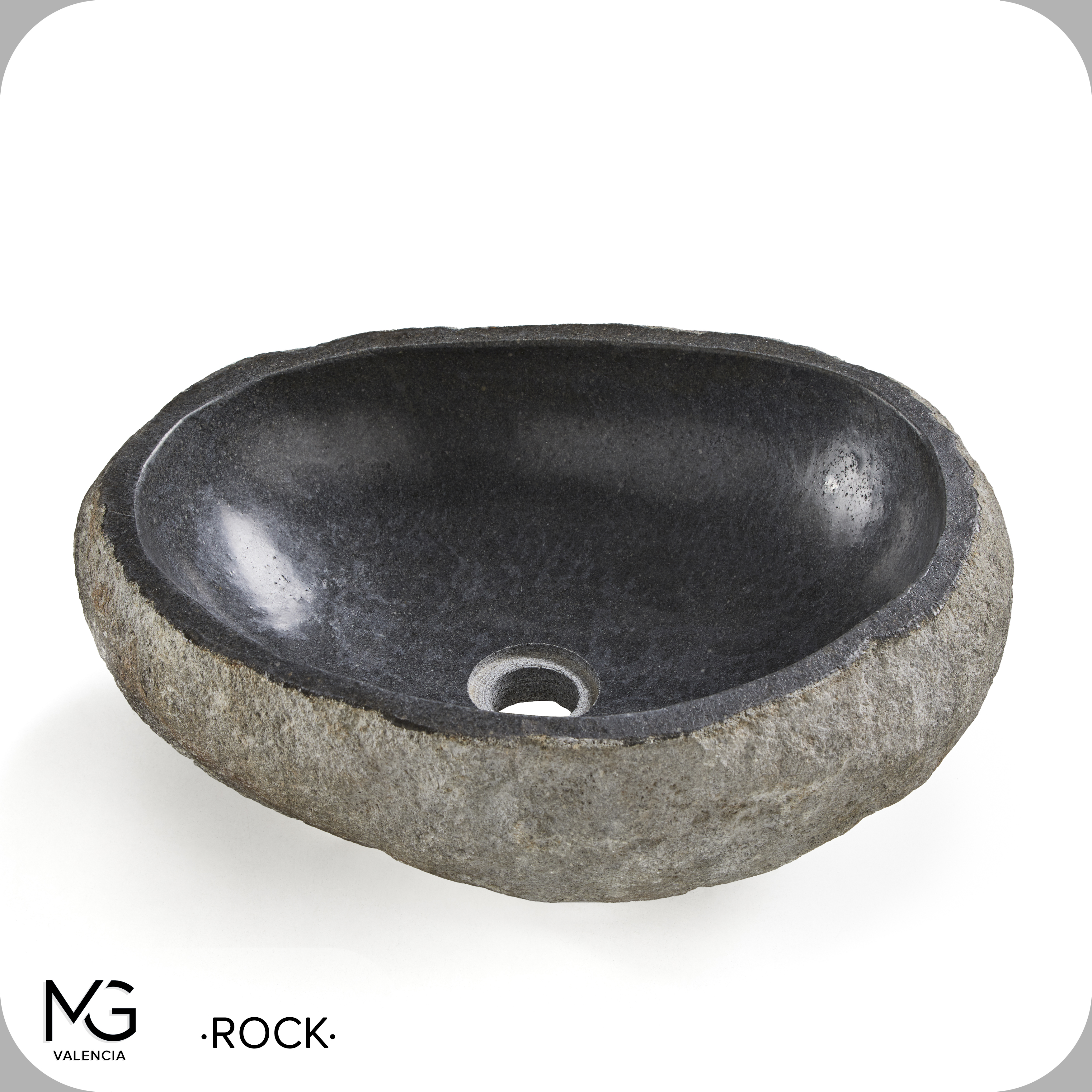 Vasque en pierre naturelle de rivière | ROCK | 45x40x15 cm | Leroy Merlin