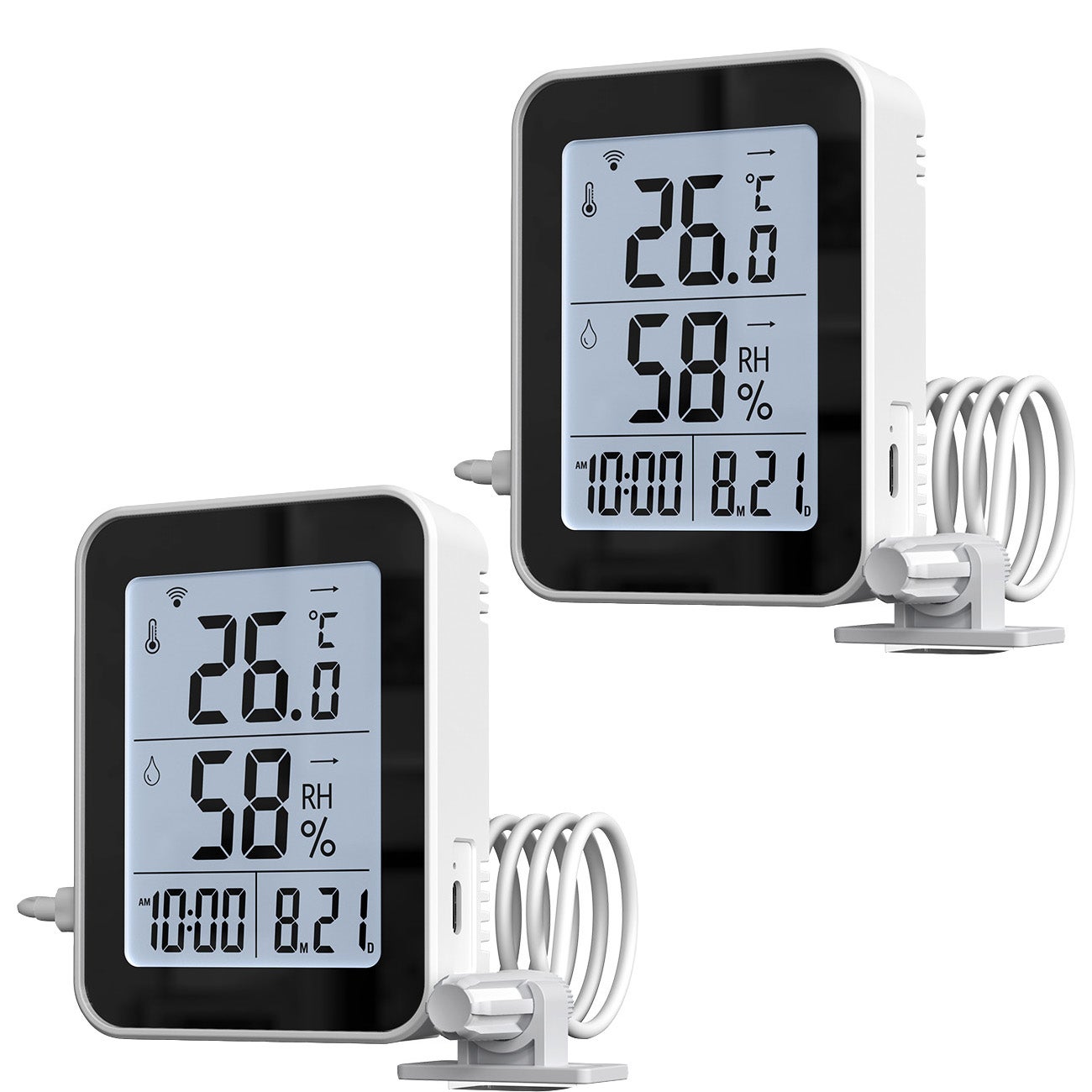 Juego de 2 termómetros e higrómetros inteligentes con wifi, con ...