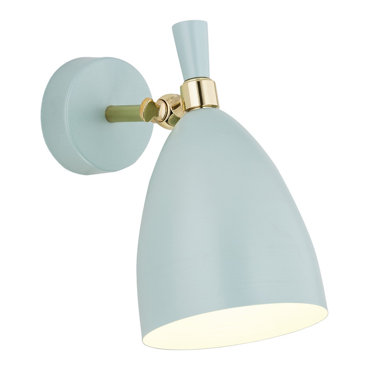 Argon CHARLOTTE Lámpara de pared Dome azul mate, elementos de latón ...