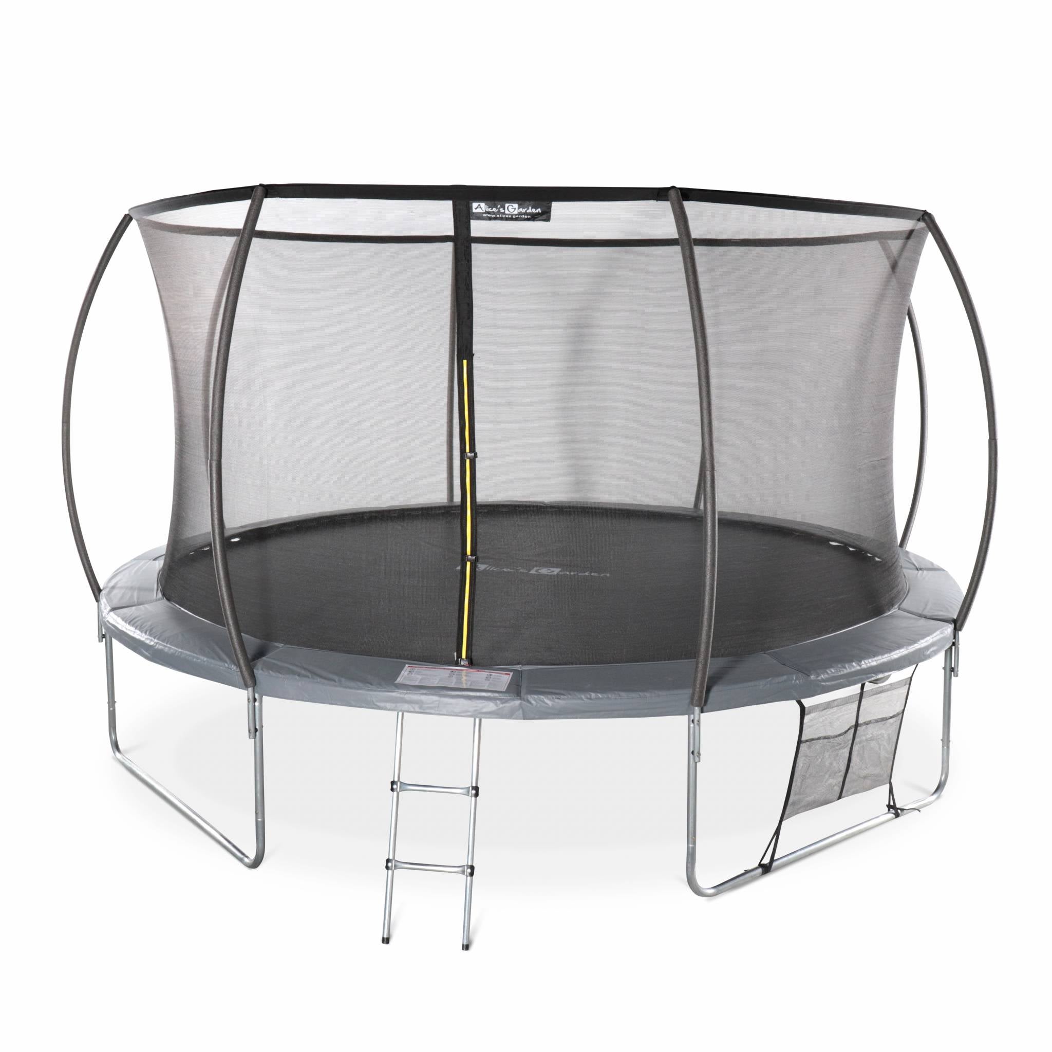 Trampoline rond Ø 430cm gris avec filet de protection intérieur - Venus ...