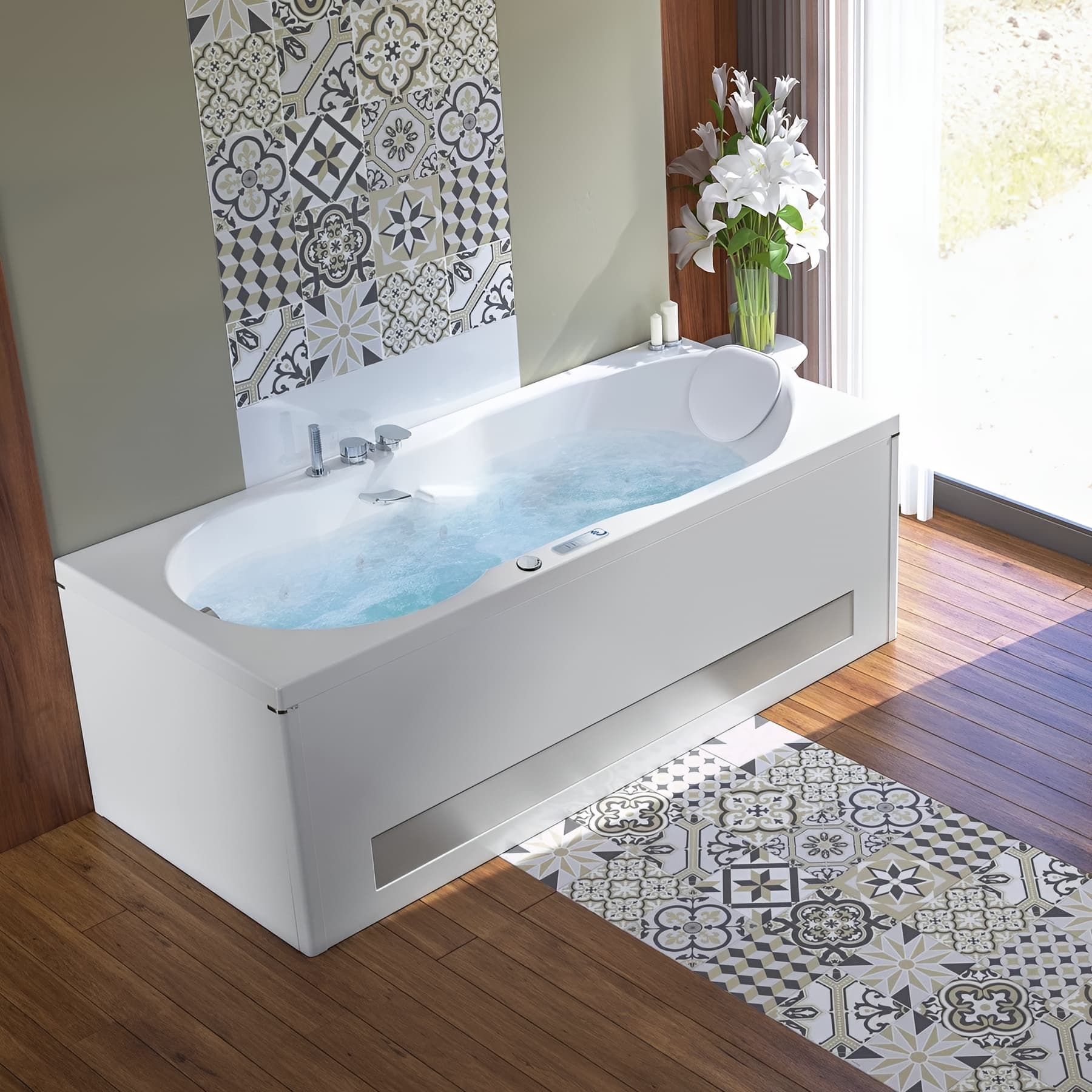 Baignoire balnéo ROMANZA 180x80 système balnéo hydromassant ...