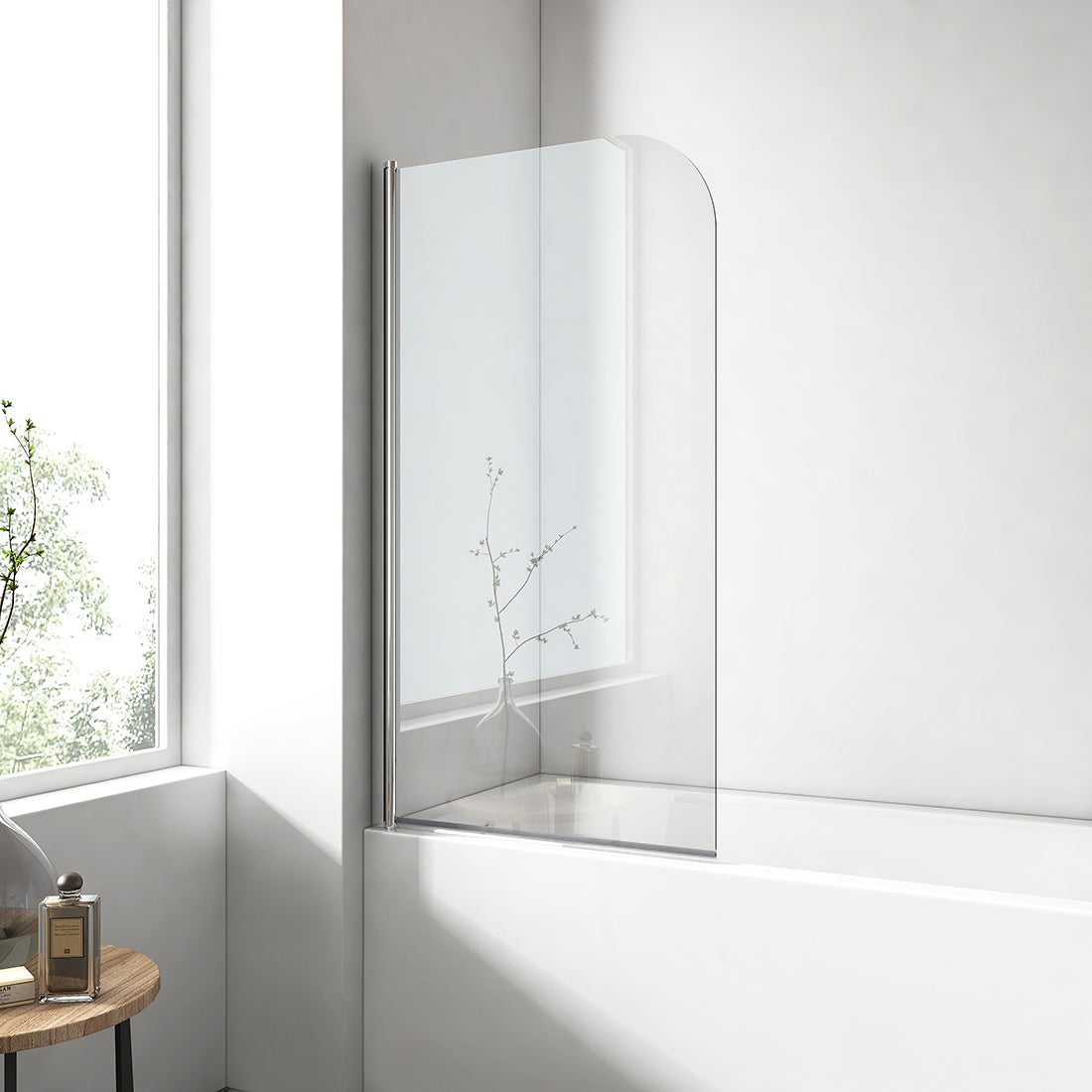 EMKE Pare de baignoire en 6 mm verre securit Paroi de douche pour ...