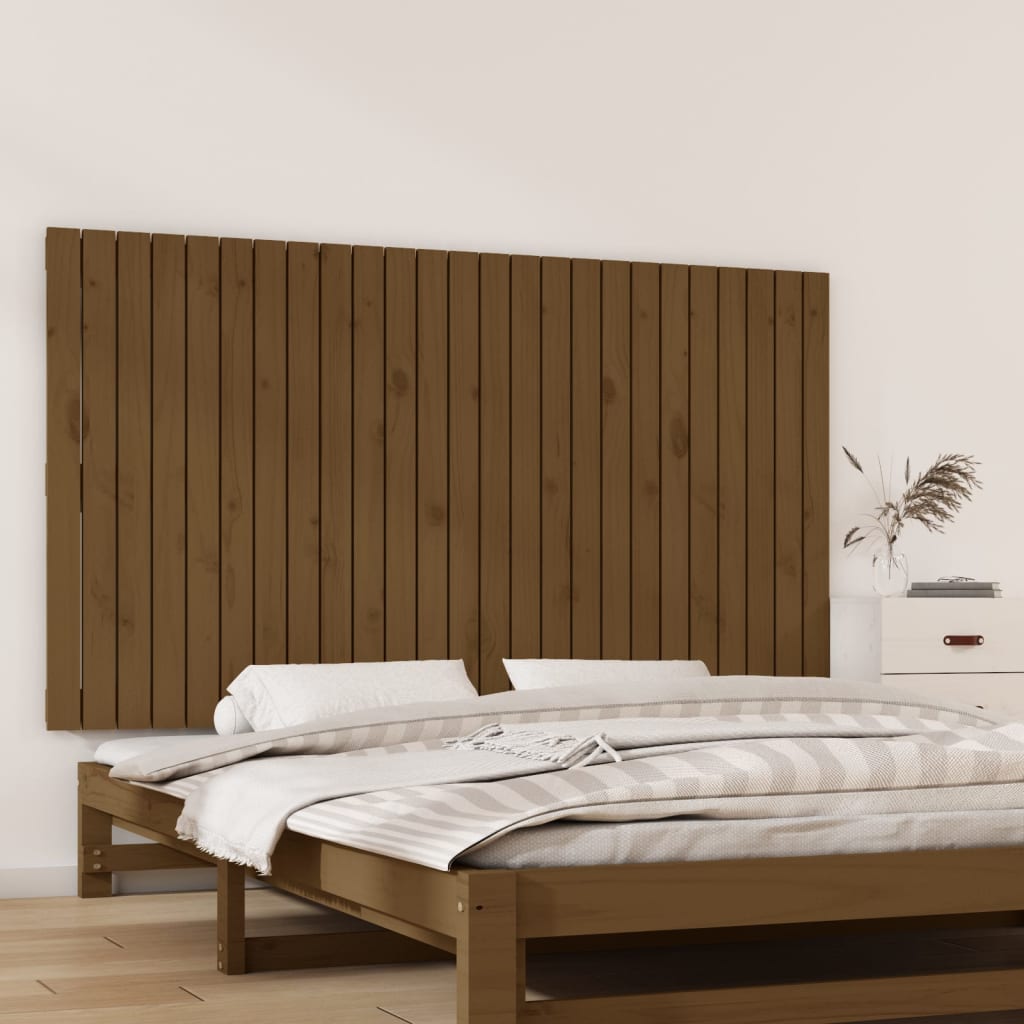Cabecero cama pared madera maciza pino marrón miel 159,5x3x90cm | Leroy ...