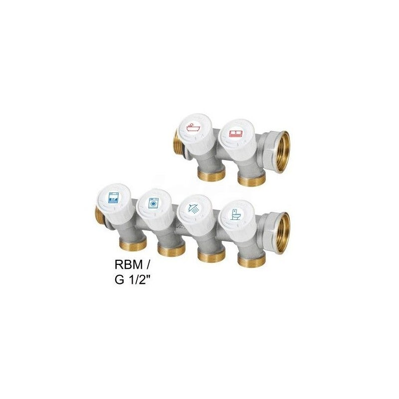 RBM 171 Collettore Con Valvole Intercettazione Diam.3/4"Mf 3 ...