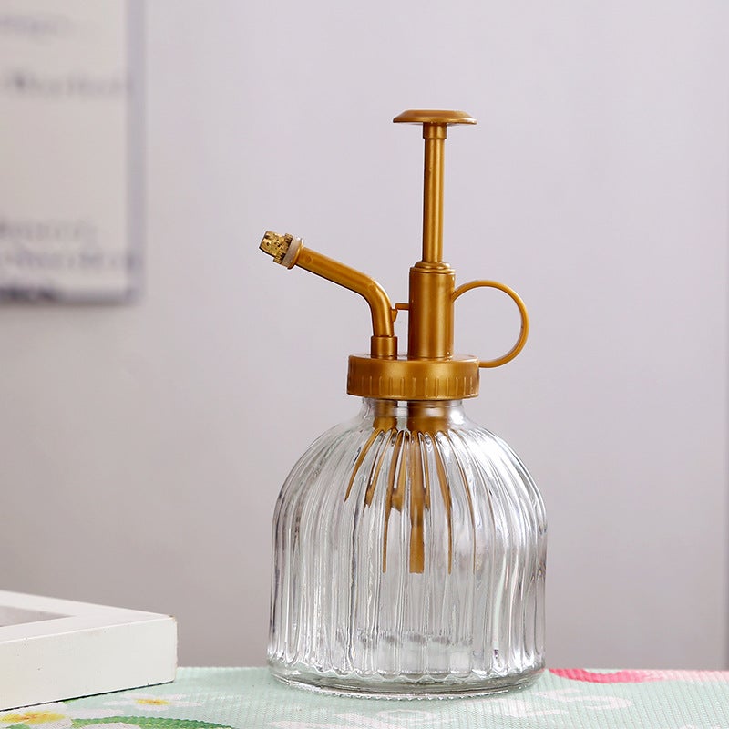 Botella rociadora de vidrio transparente, rociador de plantas, regadera ...