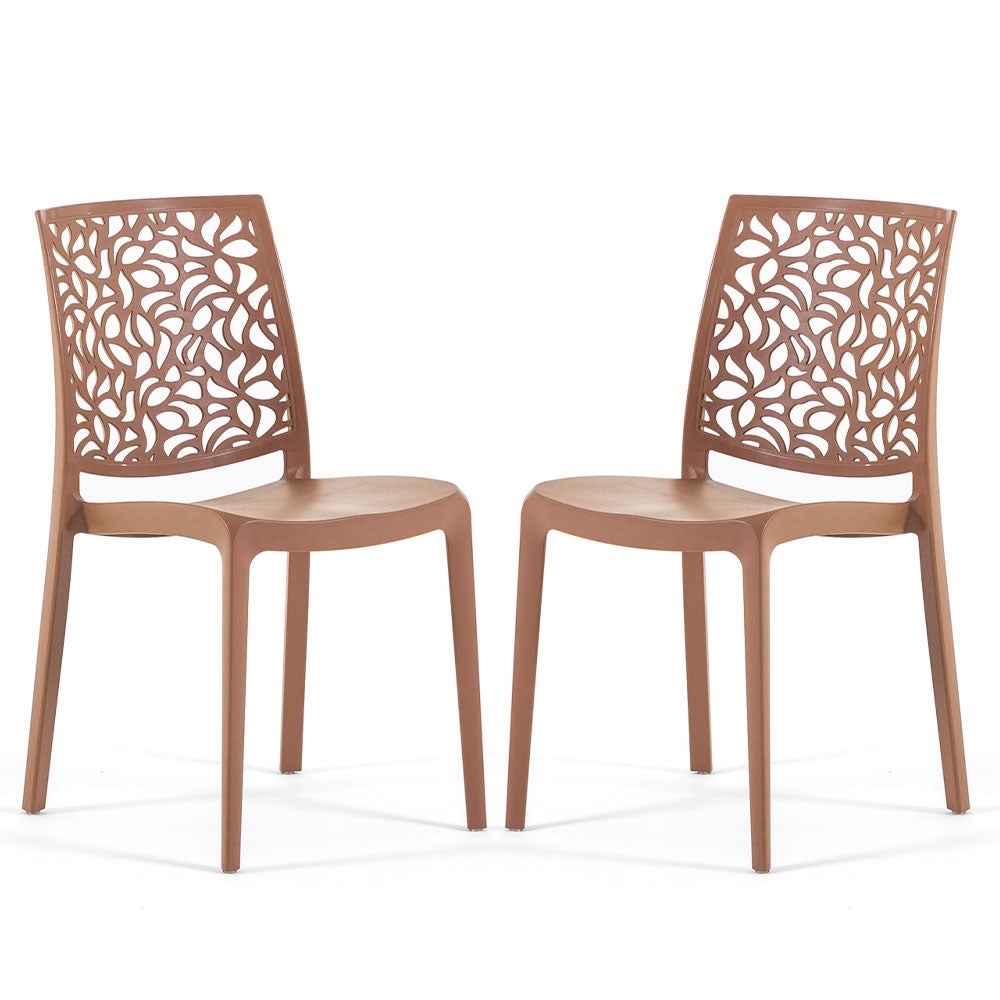 Conjunto de 2 sillas Anna apilables en polipropileno con fibra de ...