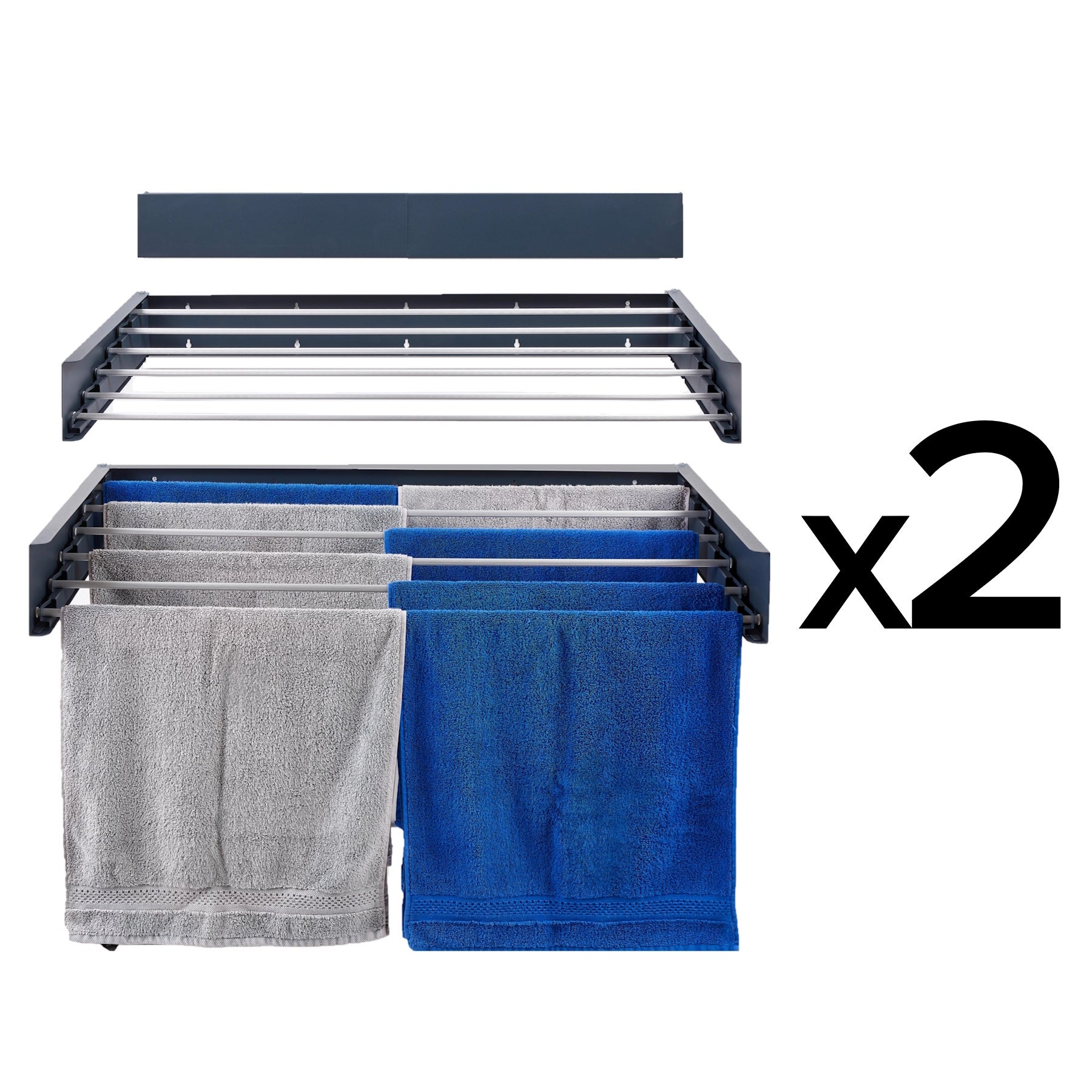 2x Séchoir mural, étendoir pour mur et balcon, pour extérieur et ...