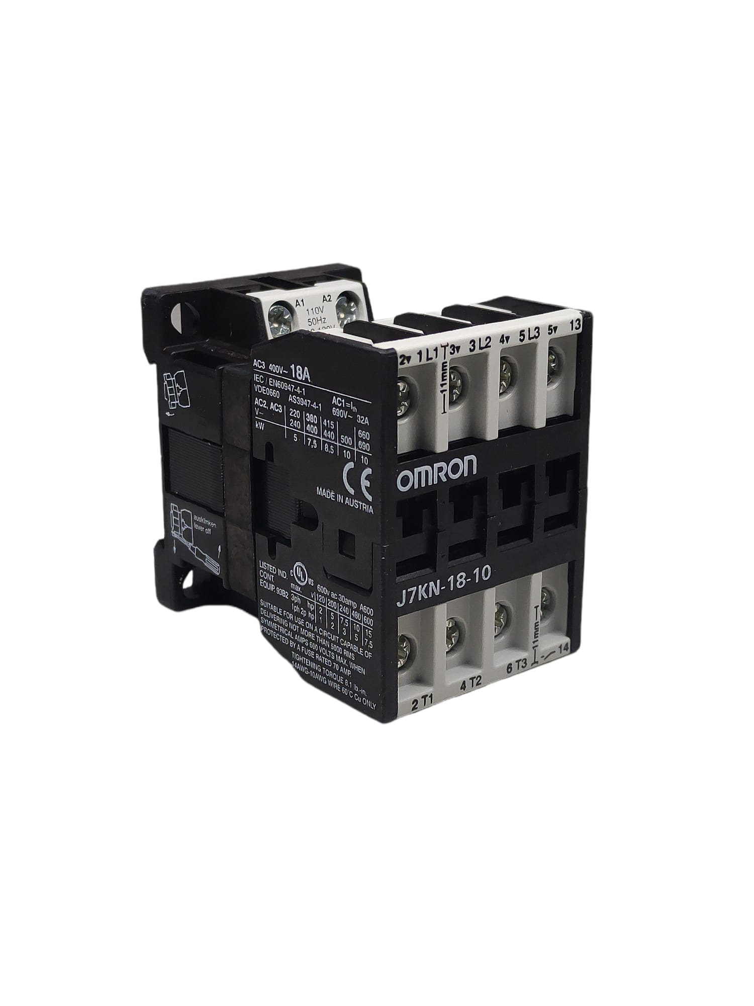 Contactor de relé industrial para control de motor, 7,5 kW, 1 NA, 110 V ...