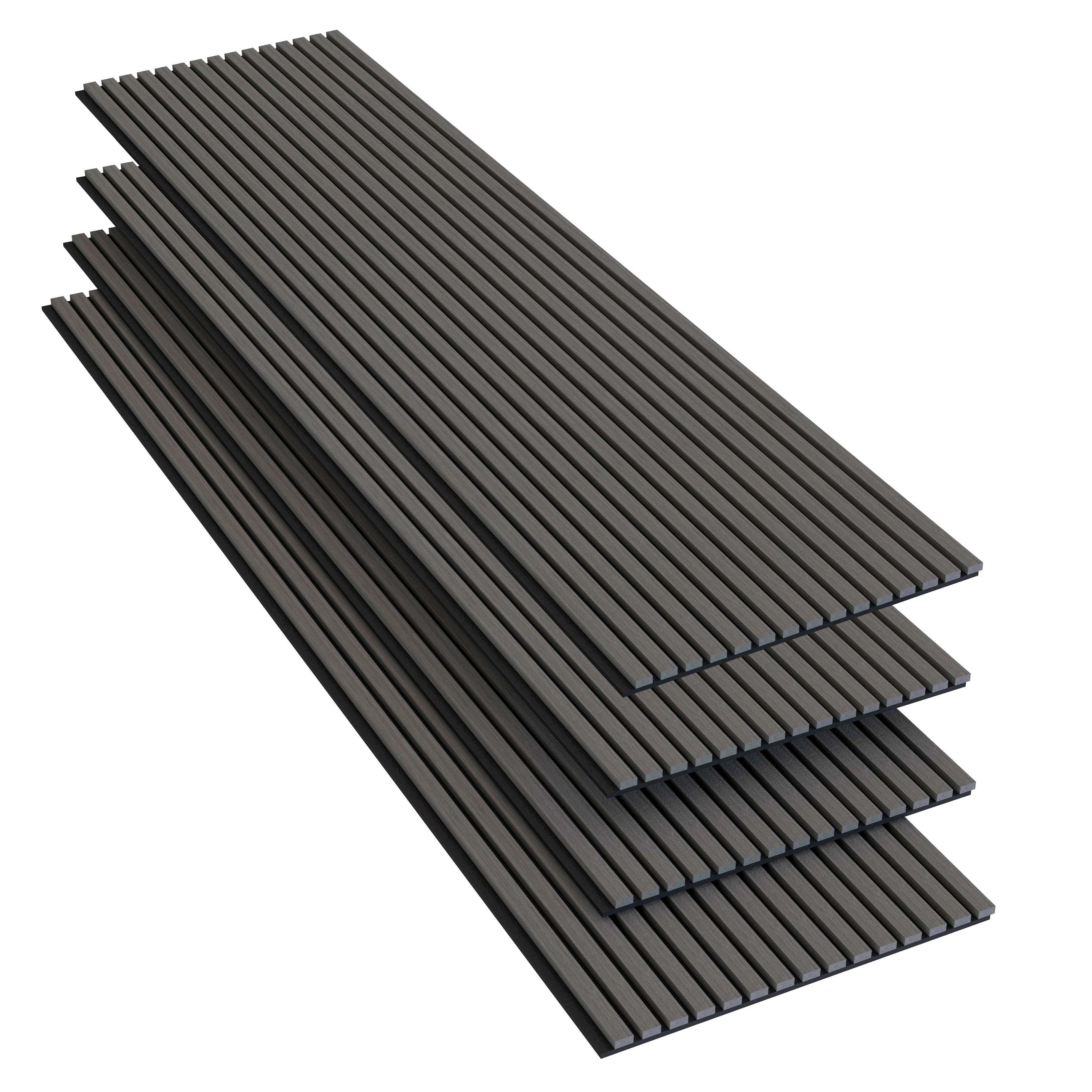 Lot de 4 - Ep. 21mm - 240 x 60cm - Chêne gris - Panneaux muraux ...