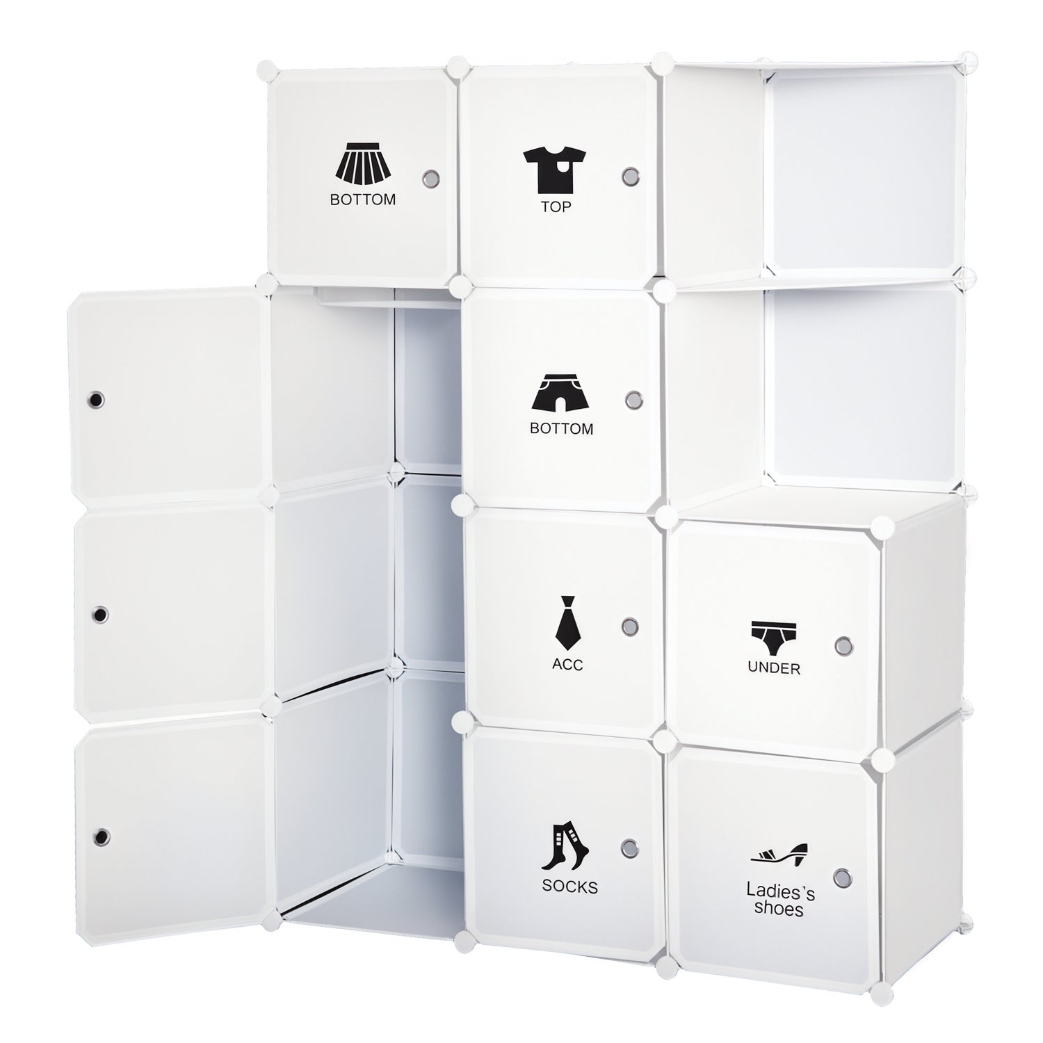 Armoire penderie Modulable Multi-rangements 10 cubes + 2 étagères ...