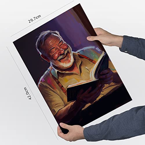 Nacnic Ernest Hemingway Affiche En Style Portrait En Couleur ...