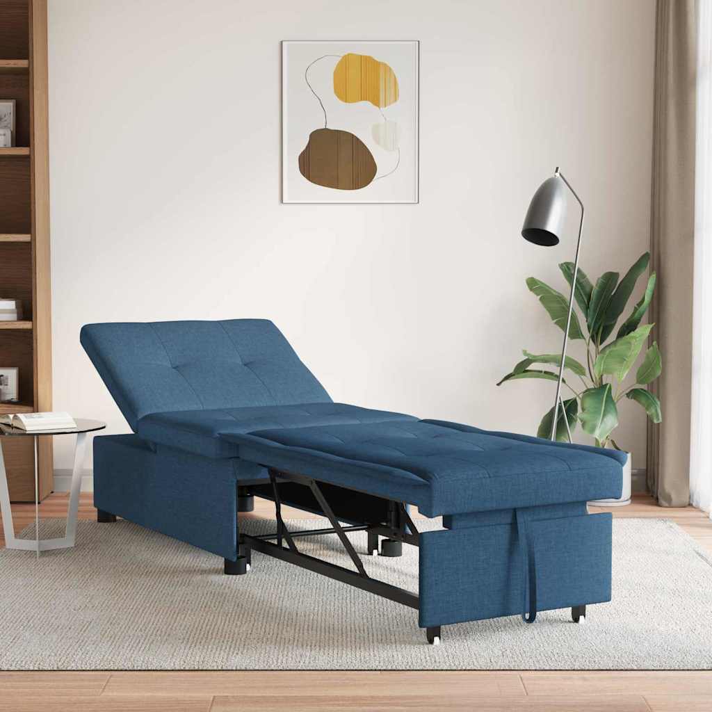 Sofá cama desplegable Azul 194 x 50 x 82 cm tela | Leroy Merlin