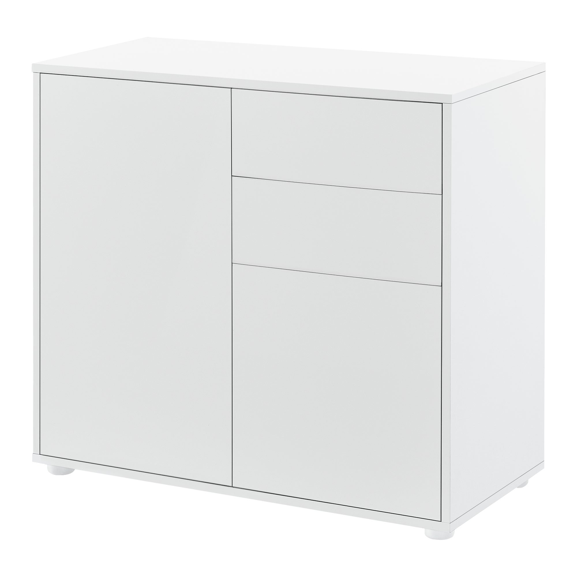 Commode avec 2 Tiroirs 2 Portes Paarl 74 x 79 x 36 cm Blanc Mat [en ...
