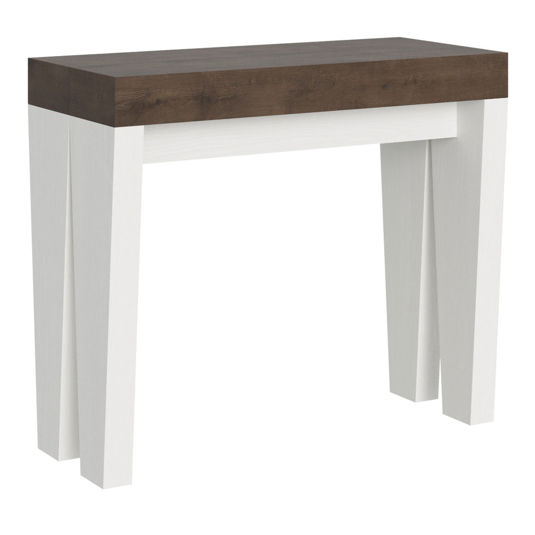 Console extensible 90x40/300 cm Spimbo Mix dessus Noyer - structure Frêne Blanc | Leroy Merlin