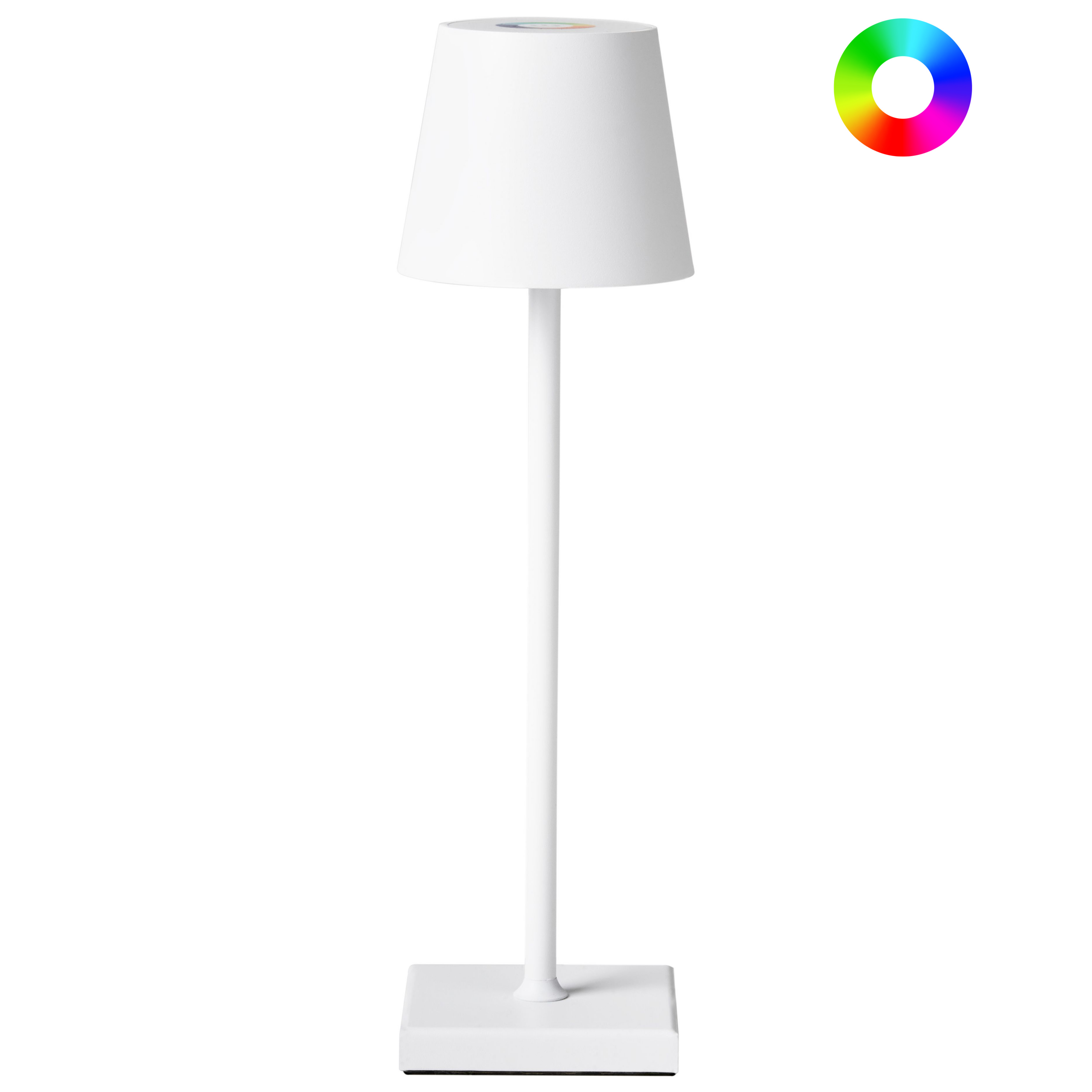 Beliani Lámpara LED inalámbrica de mesa VALIRA Metal Blanco | Leroy Merlin