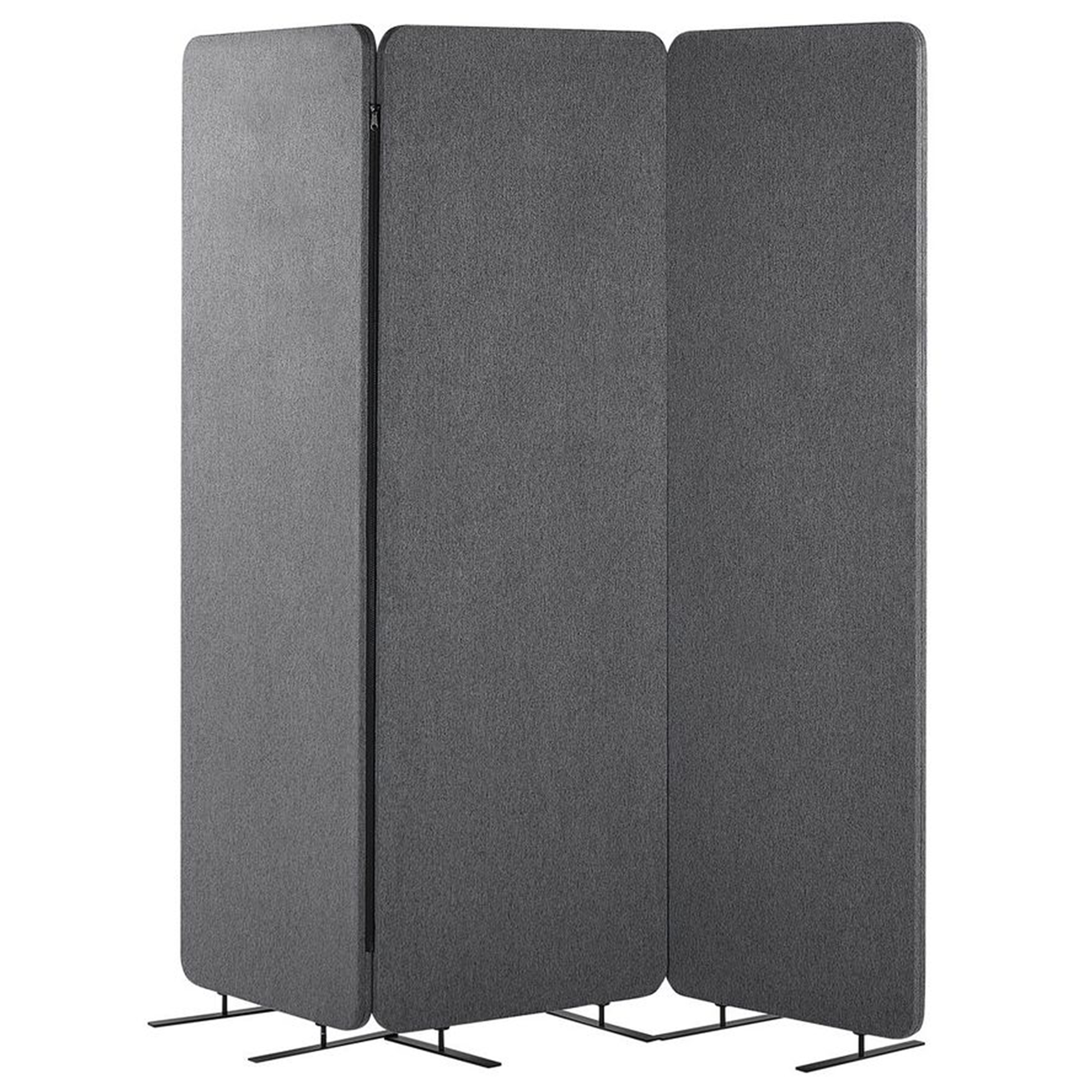 Séparation de pièce acoustique à 3 panneaux STANDI Gris 184 cm 184 cm ...