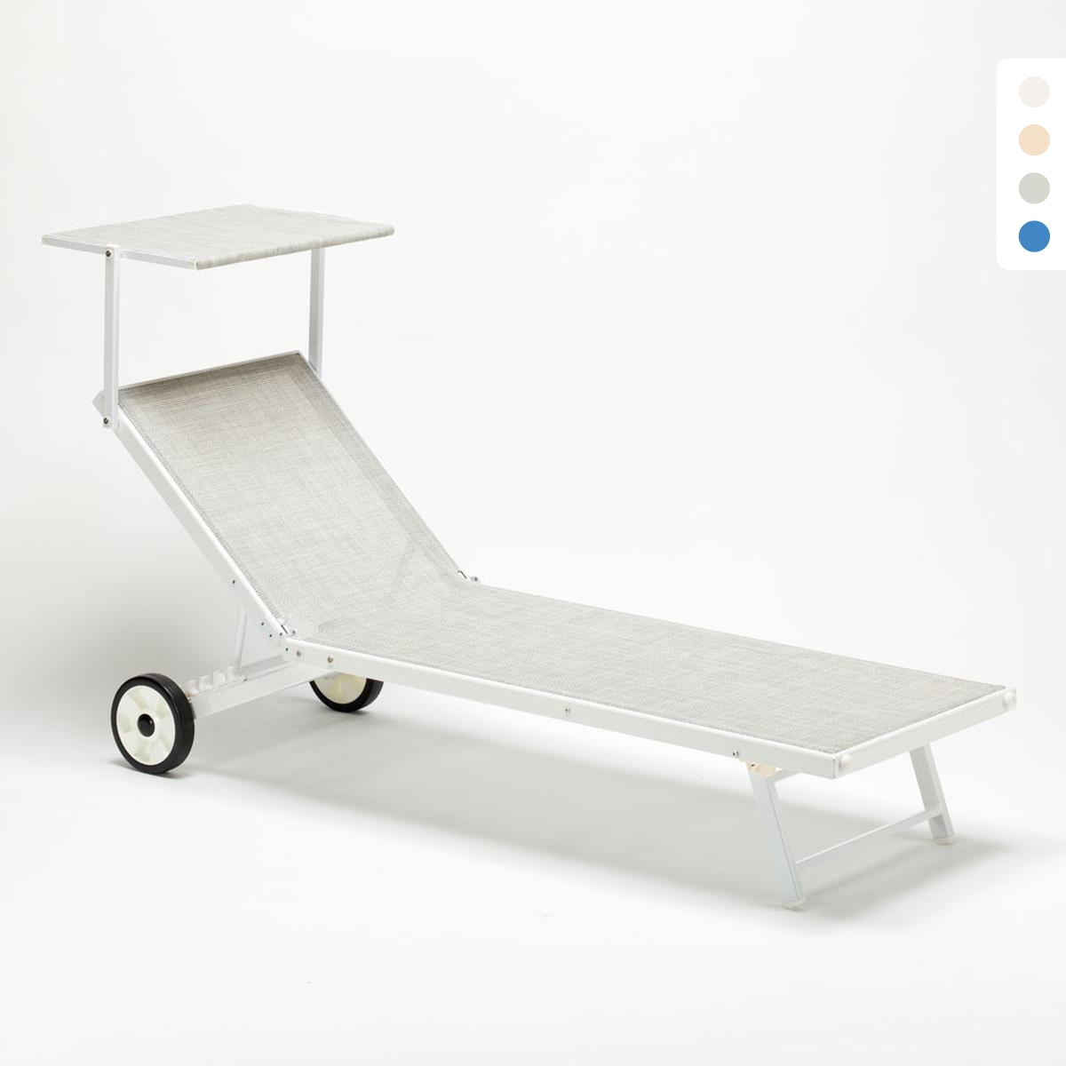Bain de soleil avec roues transat aluminium jardin piscine Alabama ...