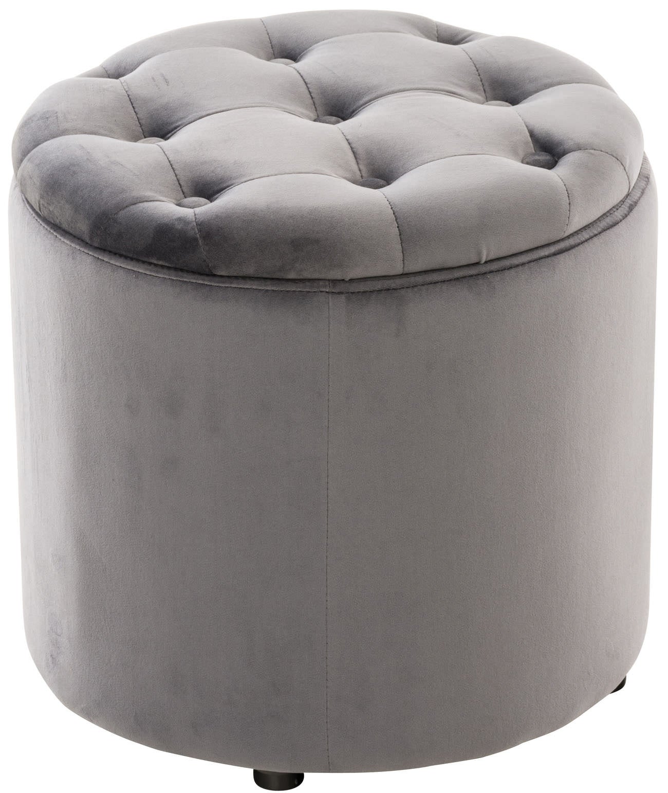 Tabouret bas Pantin en velours avec espace de rangement Gris | Leroy Merlin