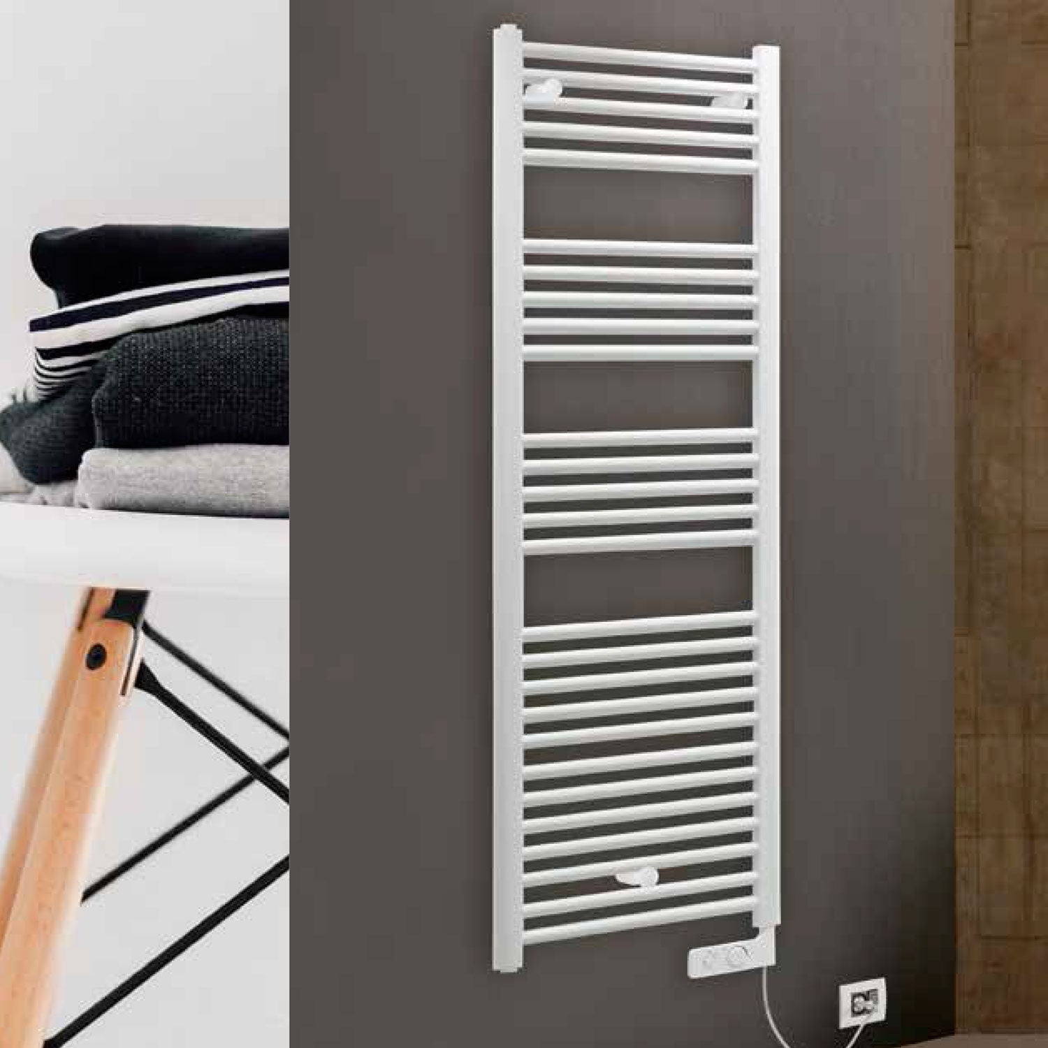 Termoarredo Lazzarini mod. Cortina 920x480 elettrico bianco | Leroy Merlin