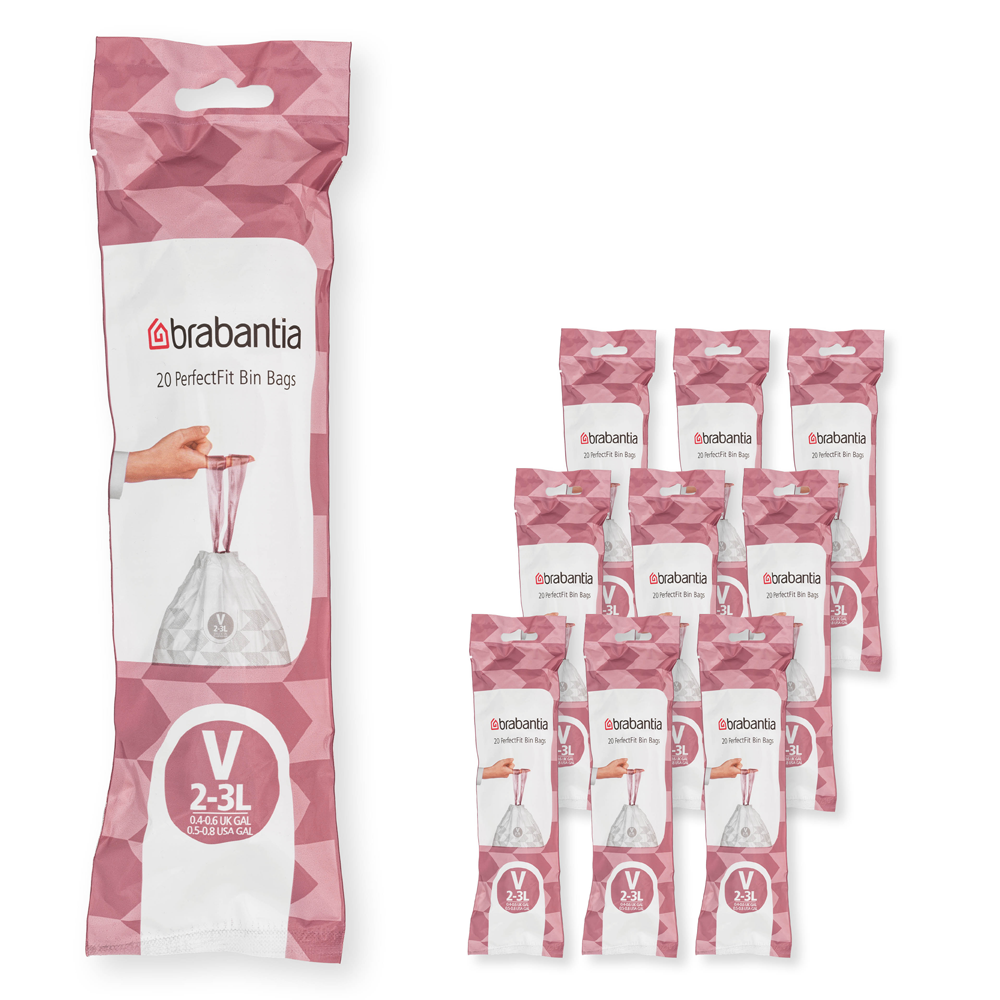 Brabantia Sac poubelle PerfectFit, code V, 2-3 litres, 200 sacs ...