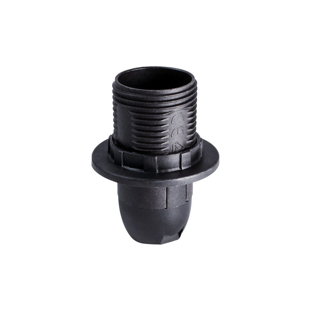 Douille demi-fileté E14 noire avec bague, plastique PET recyclée ...
