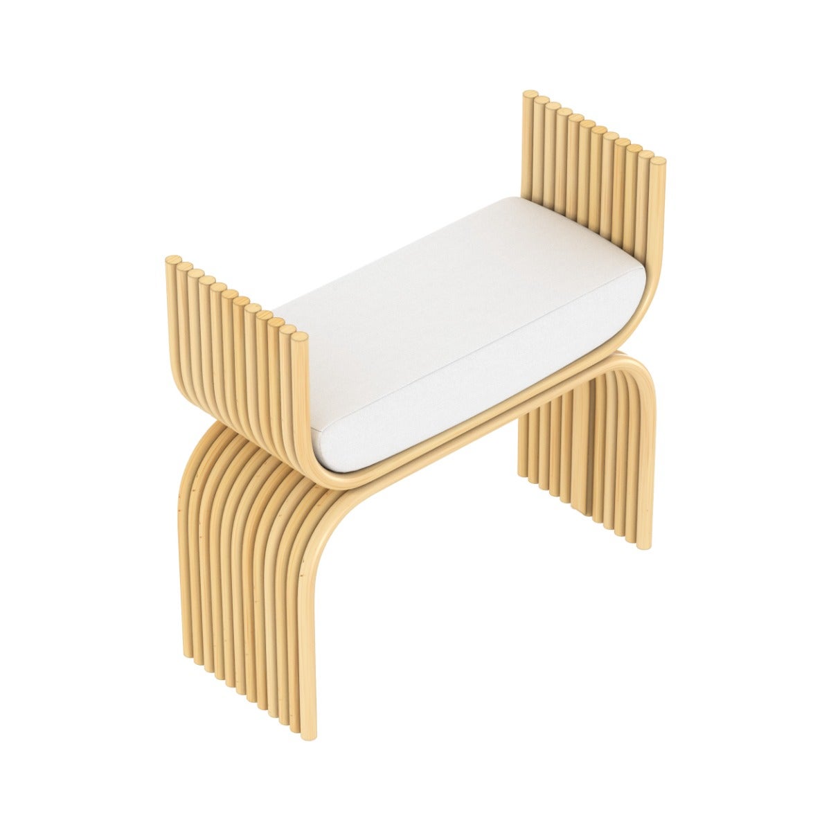 Tabouret en rotin et coussin blanc - Réane | Leroy Merlin