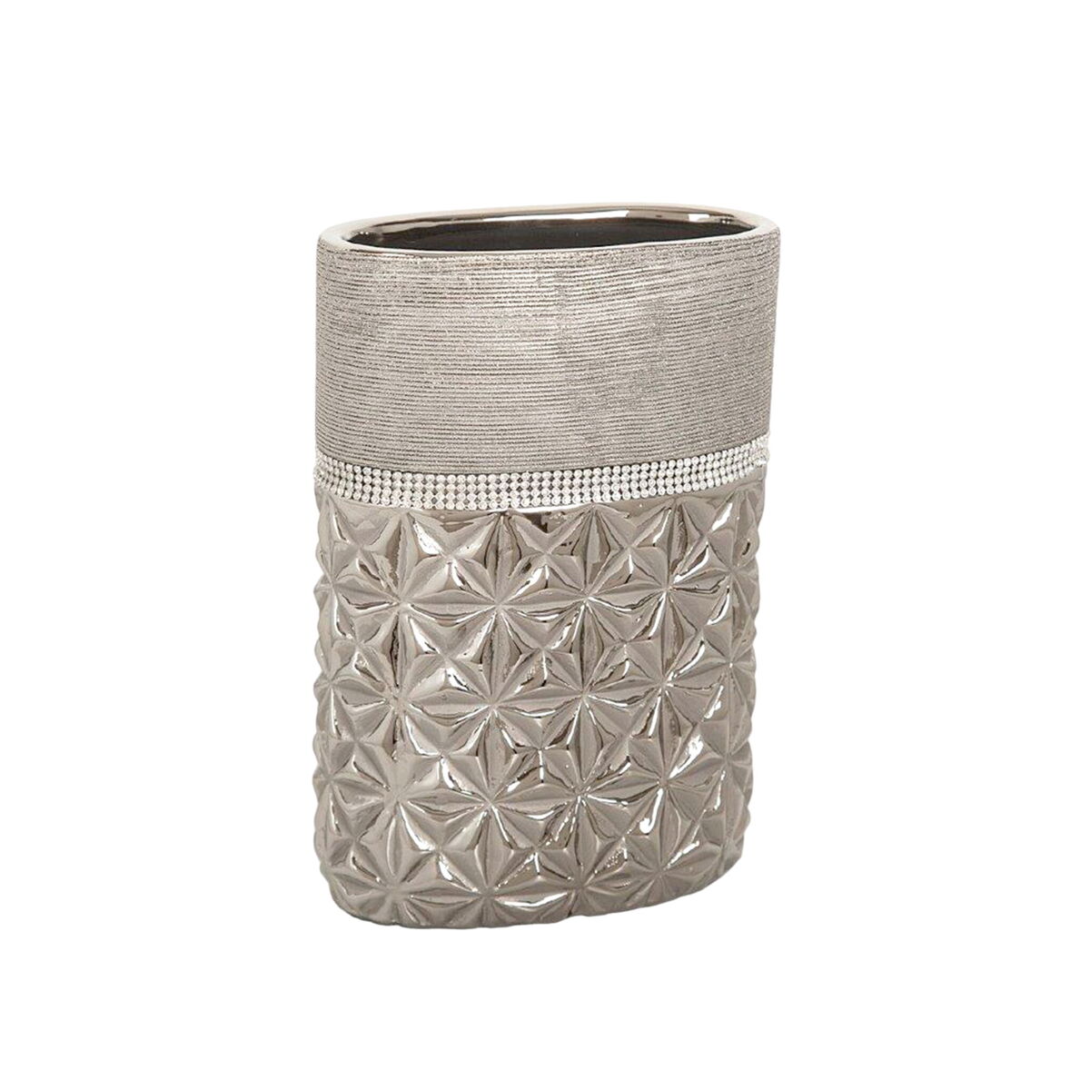 Vaso Romimex Argentato Ceramica 17 x 25 x 10 cm | Leroy Merlin