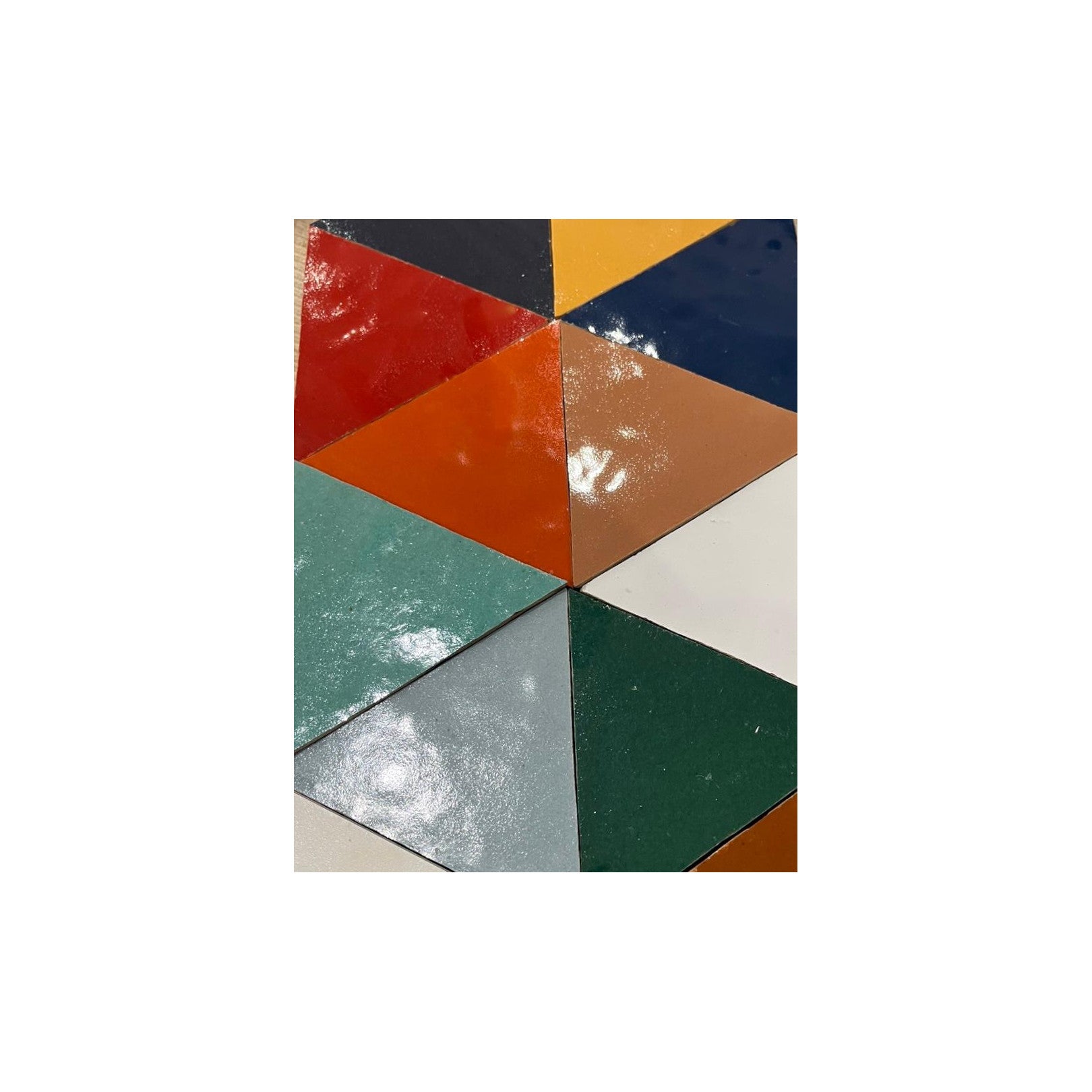 Véritable Zellige marocain artisanal - Vert anglais24format : 10x8.5cm ...