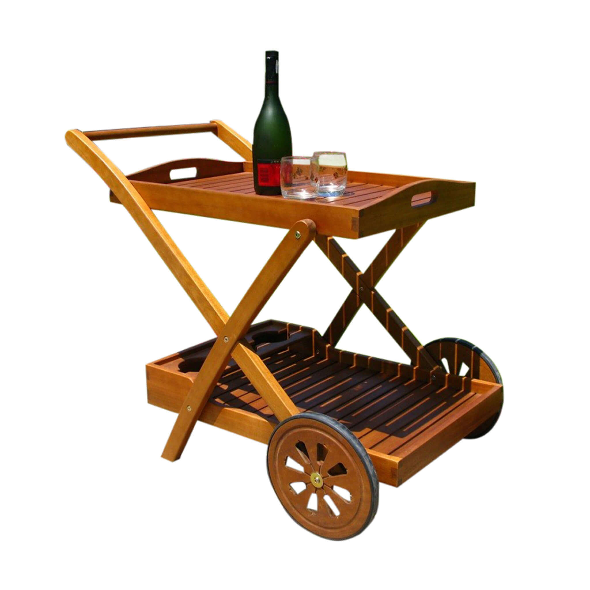 Chariot de table d'appoint en bois d'acacia pour les bars et ...