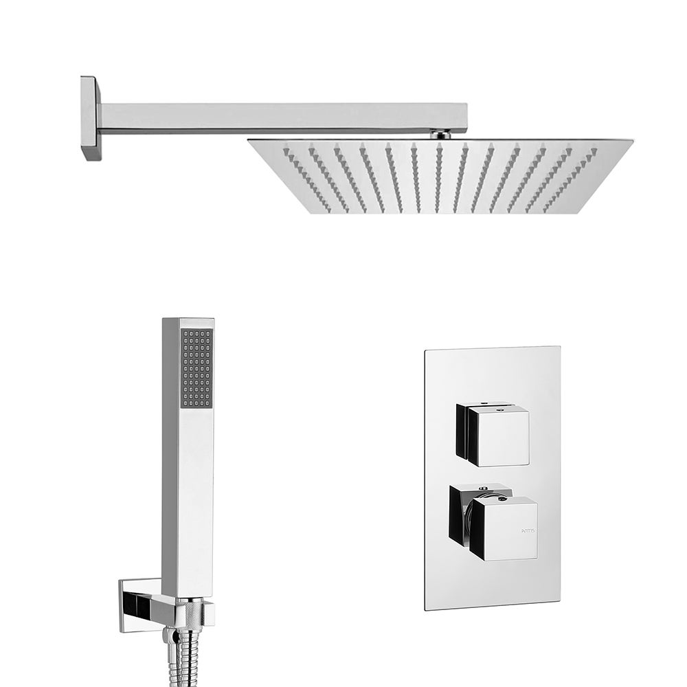 Ensemble complet de douche encastrée avec pomme de douche carrée en ...