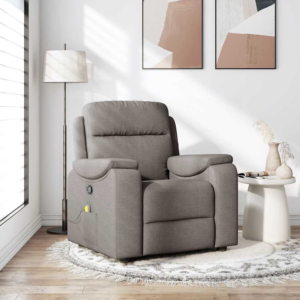 Fauteuil De Massage Inclinable Taupe Tissu Vidaxl Leroy Merlin