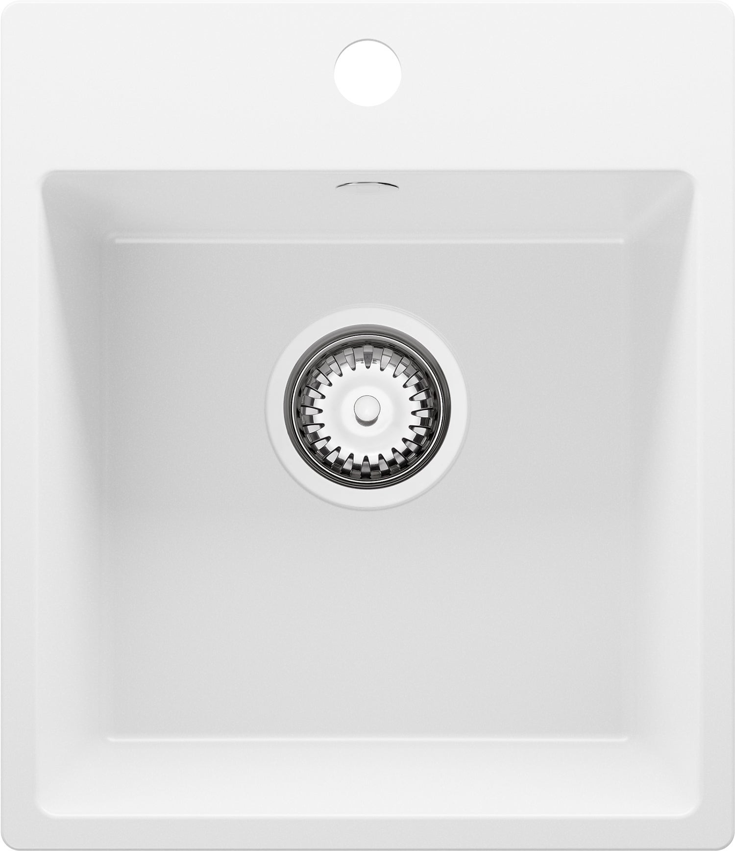 Evier Cuisine en Granit Blanc 38x44cm, Lavabo 1 bac + Kit de Vidage ...